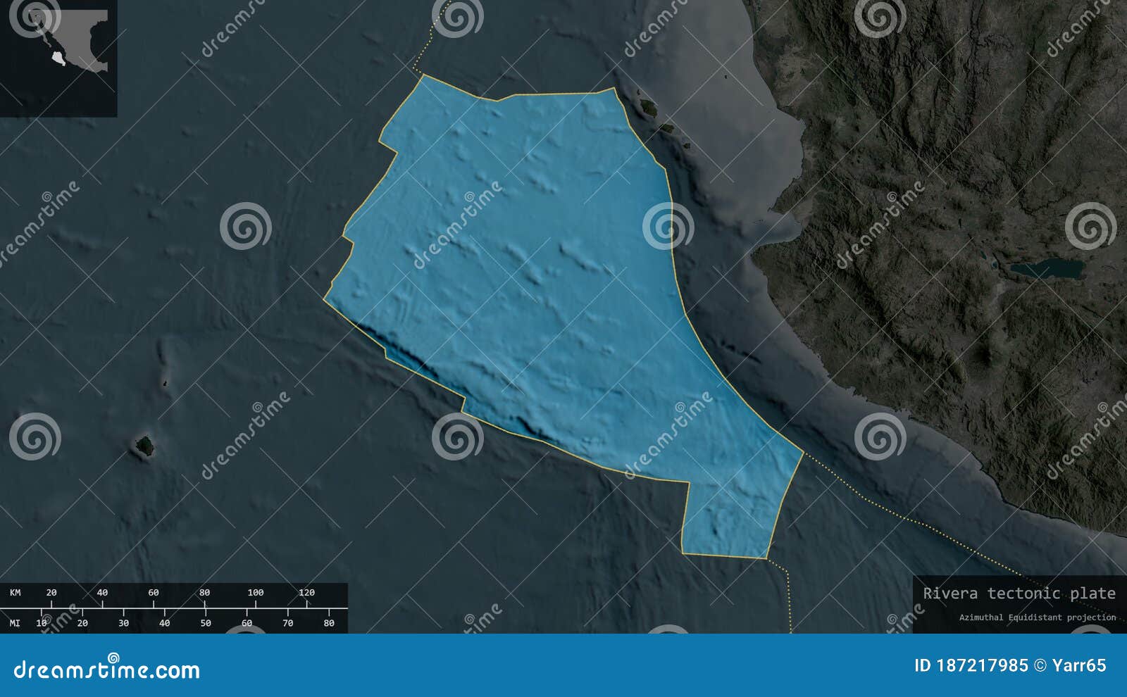 Rivera Tectonic Plate - Composition. Satellite Stock Illustration ...