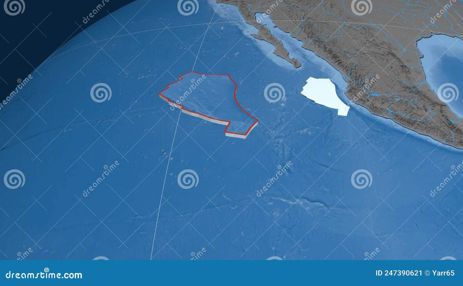 Rivera Tectonic Plate. Elevation and Bathymetry Stock Video - Video of ...