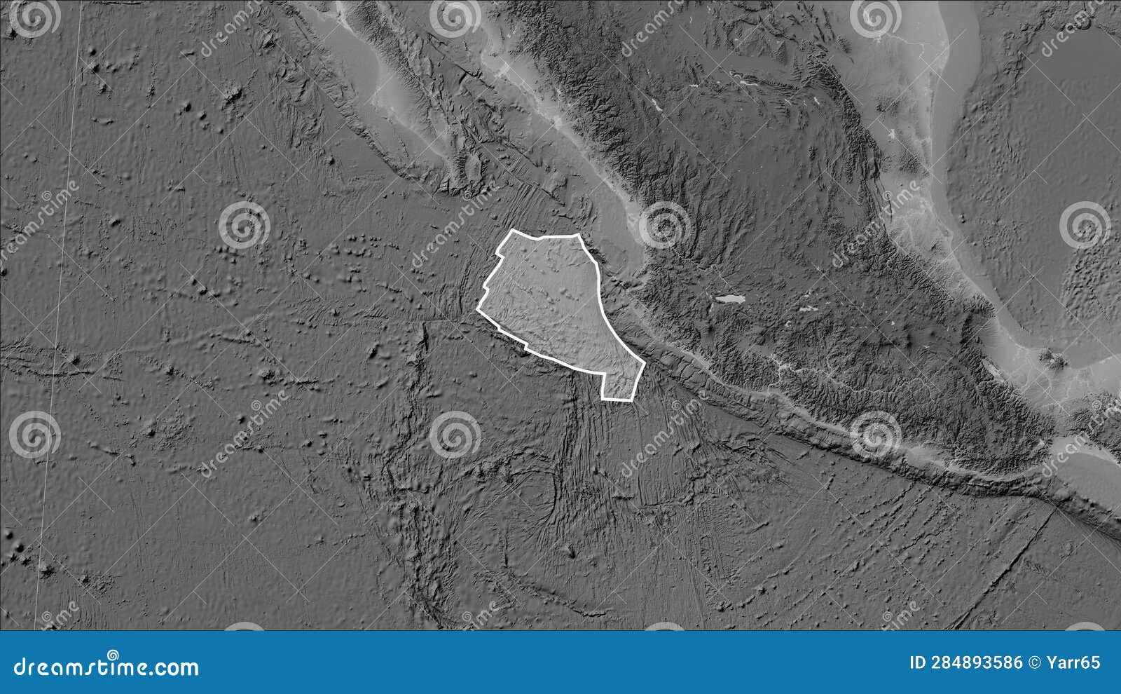 Rivera Tectonic Plate. Grayscale Map Stock Illustration - Illustration ...