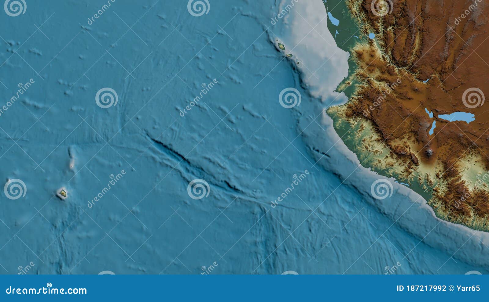 Rivera Tectonic Plate - Raster. Relief Stock Illustration ...