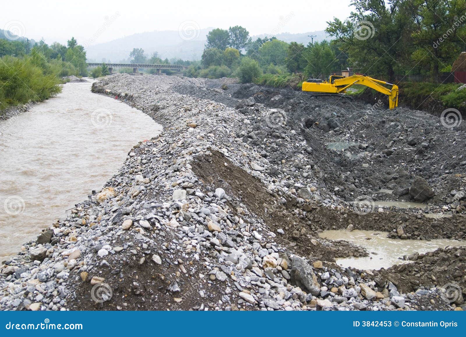 Riverbank construction stock image. Image of movers, heavy - 3842453