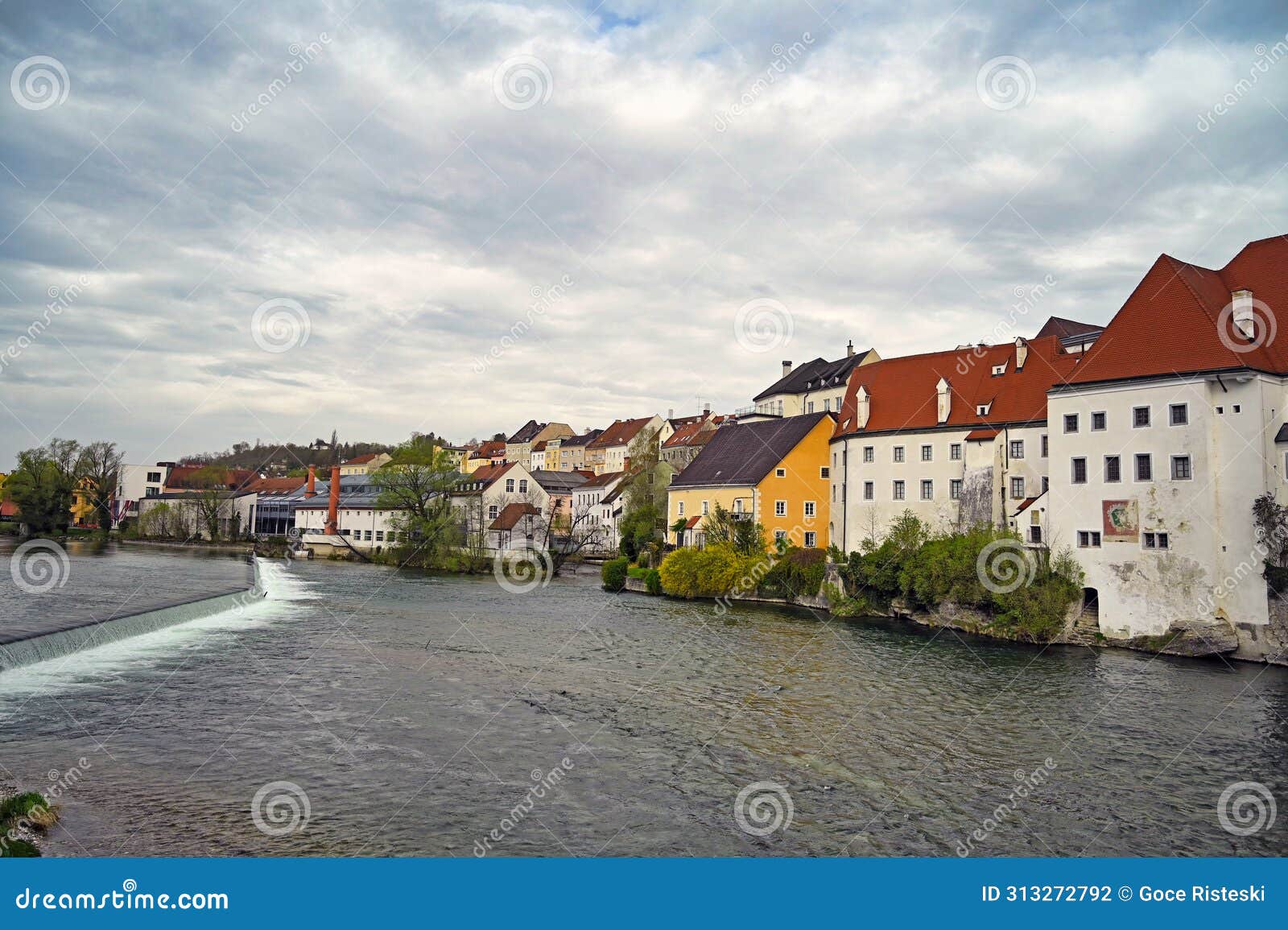 Riverbank Old Town Steyr Austria Stock Photo - Image of buildings ...