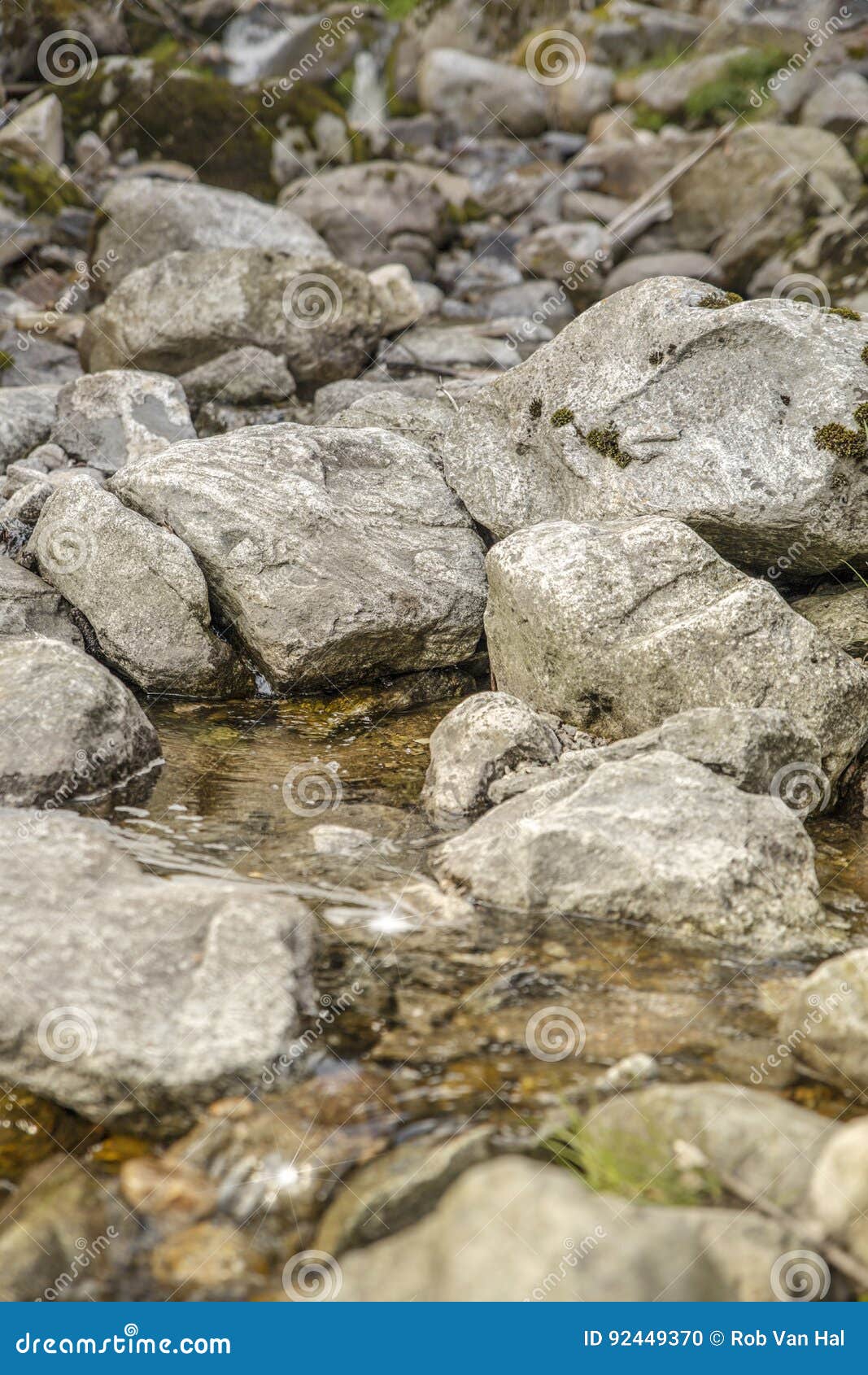 A riverbed with big rocks stock photo. Image of background - 92449370