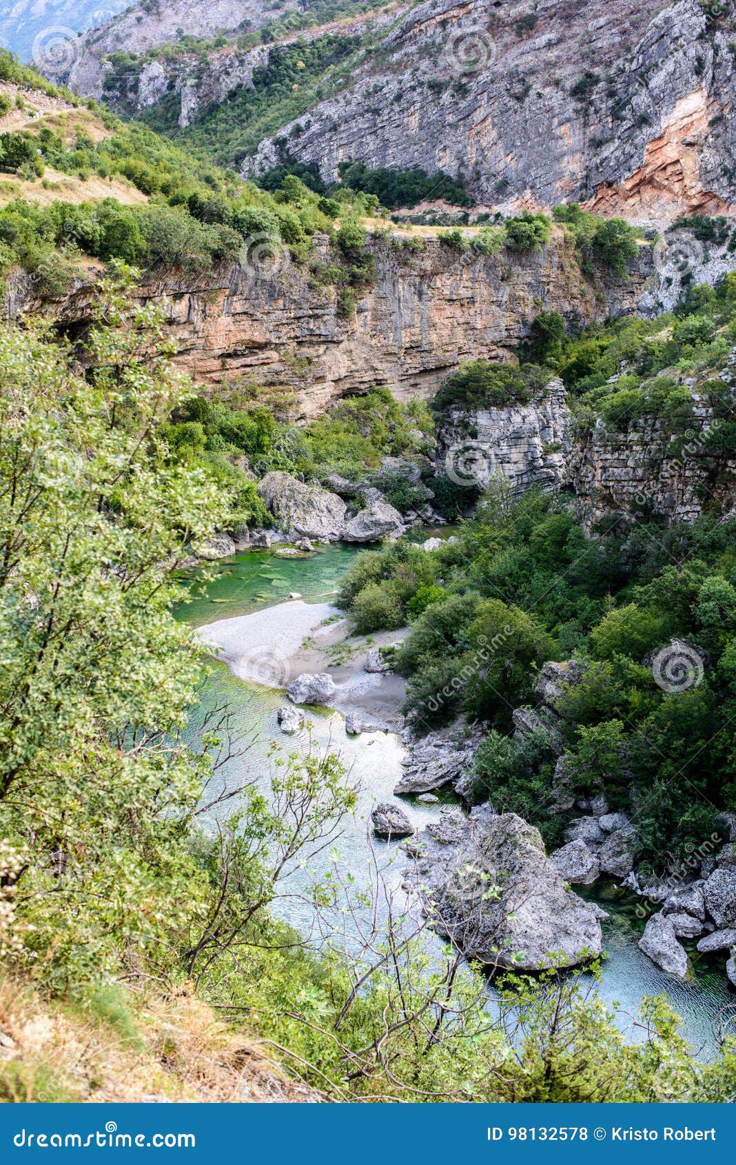 Riverbed. stock photo. Image of area, balkans, bank, travel - 98132578