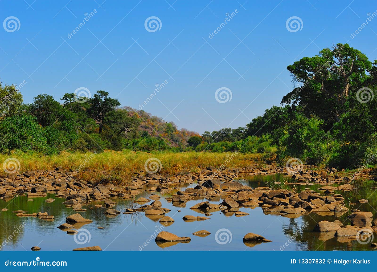 Riverbed (South Africa) stock photo. Image of blue, south - 13307832
