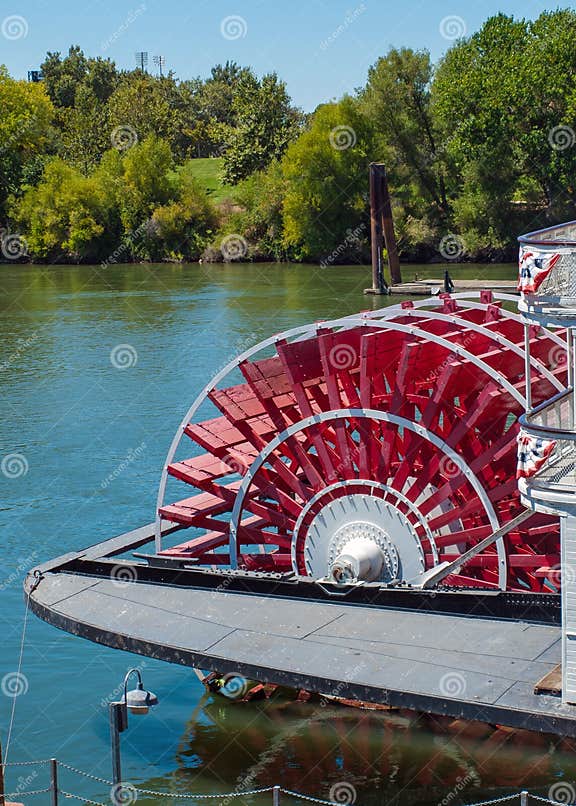 Riverboat Paddle Wheel in a River Stock Image - Image of ship, fashion ...