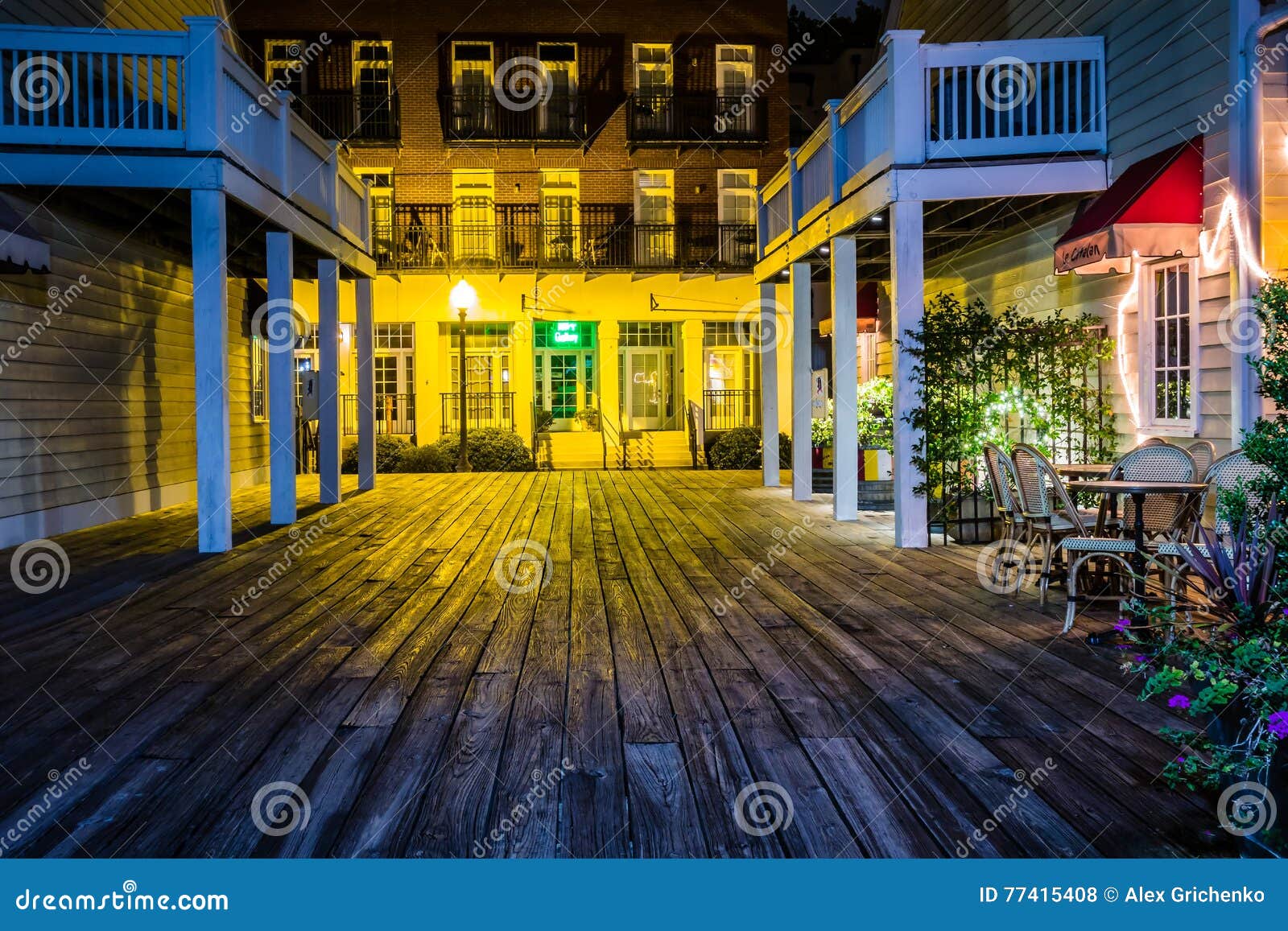 Riverfront Board Walk Scenes in Wilmington Nc at Night Stock Photo ...