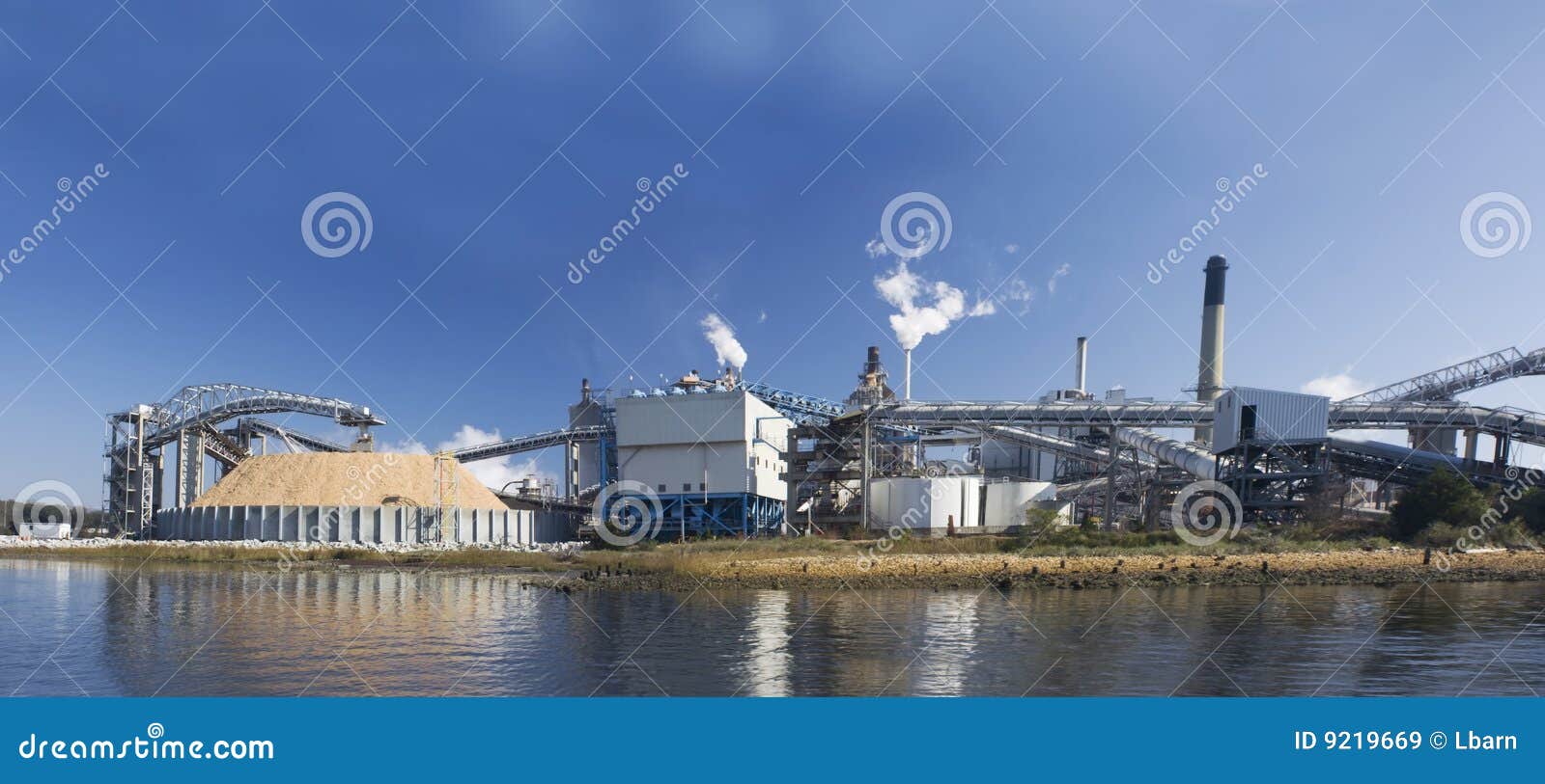 Riverfront Paper Mill Panoramic Stock Image - Image of plant ...