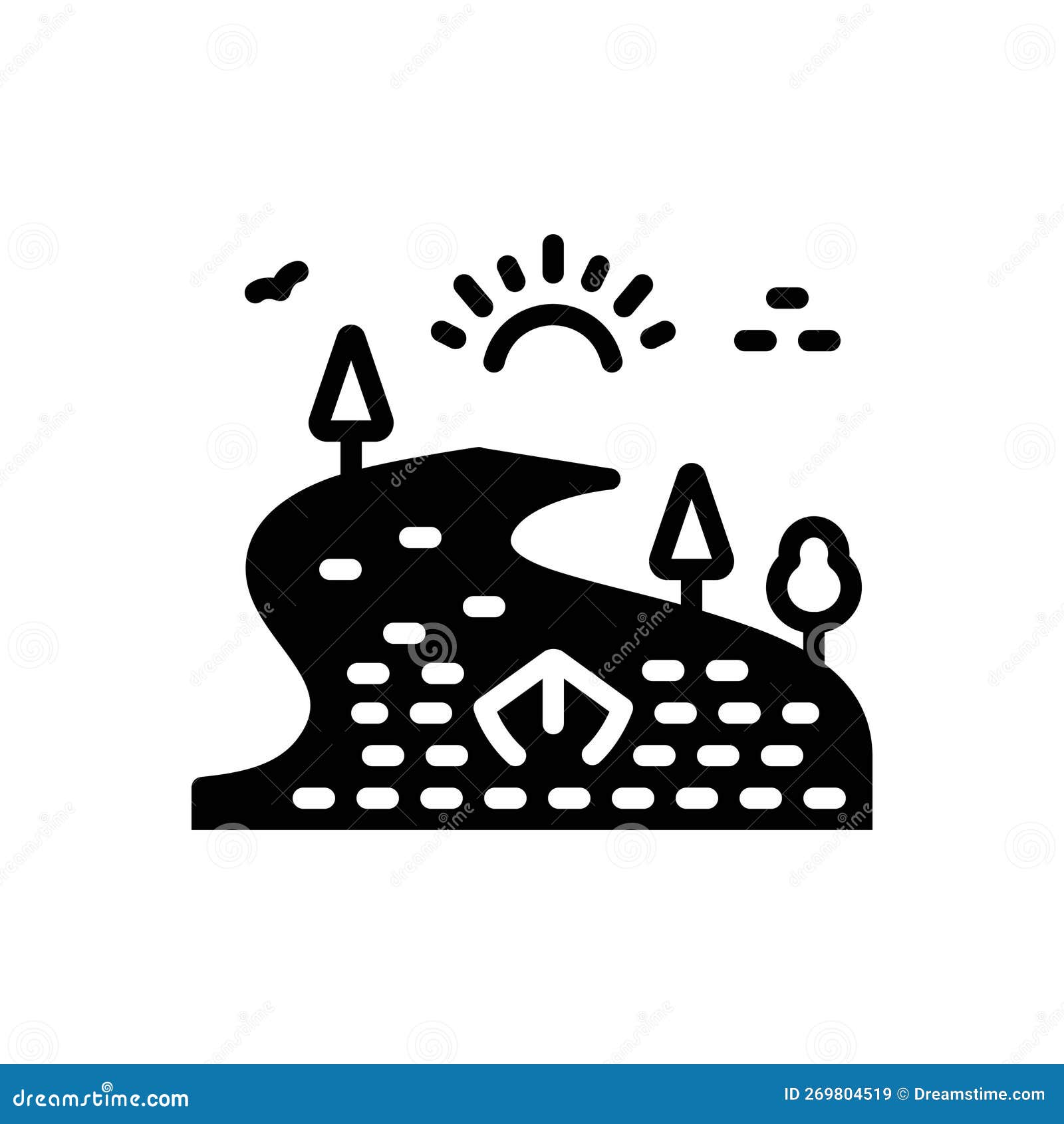 Black Solid Icon for Rivers, Water and Ocean Stock Vector ...