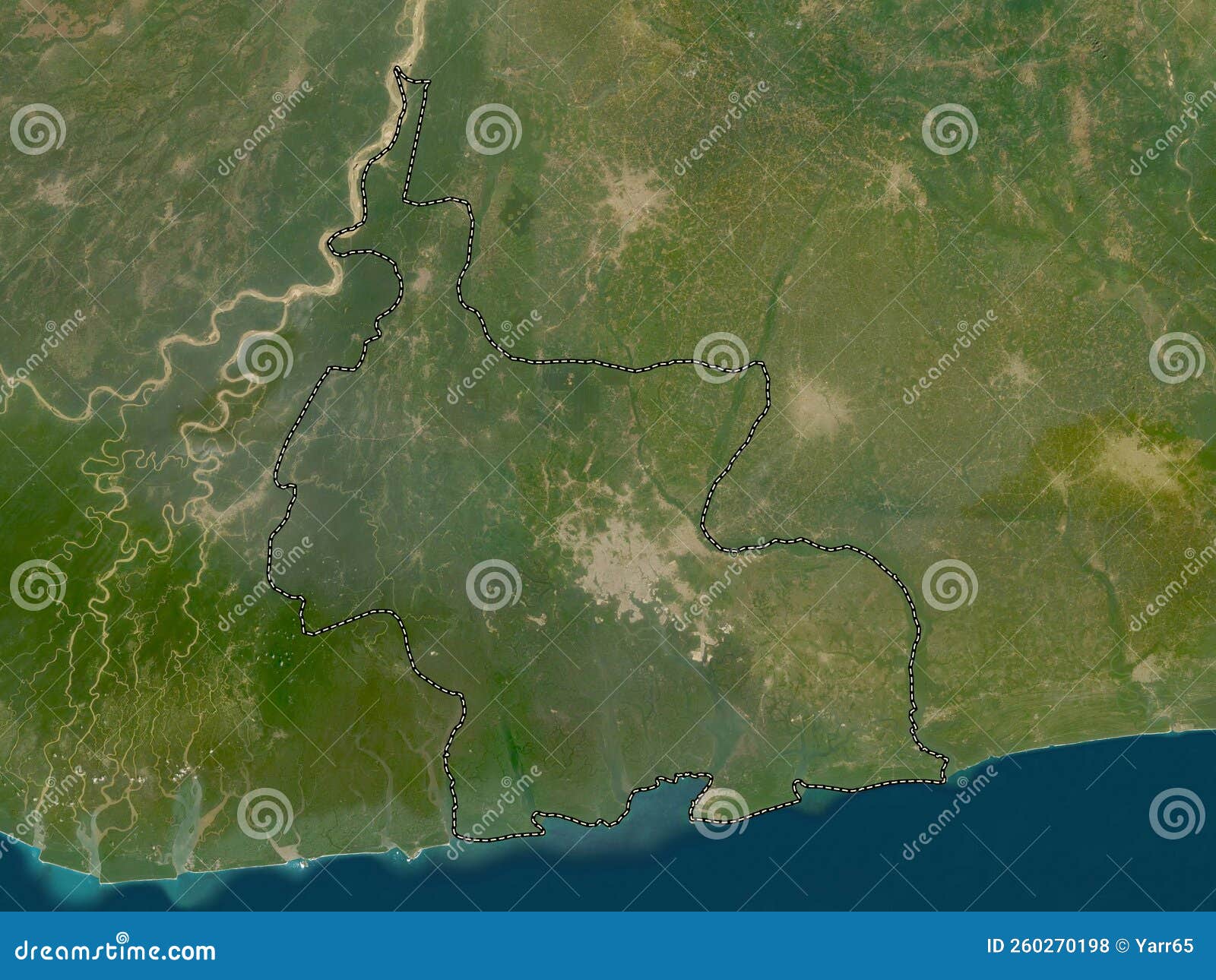 Rivers, Nigeria. Low-res Satellite. No Legend Stock Photo - Image of ...