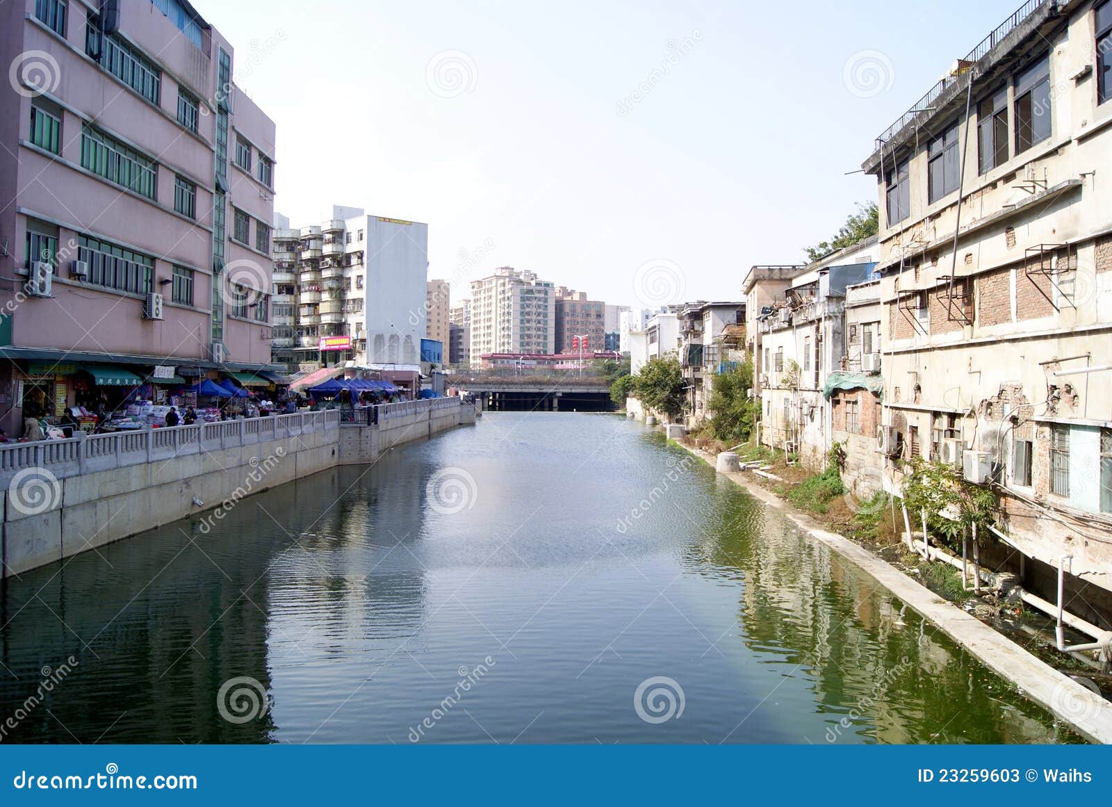 Rivers and old buildings stock image. Image of quiet - 23259603