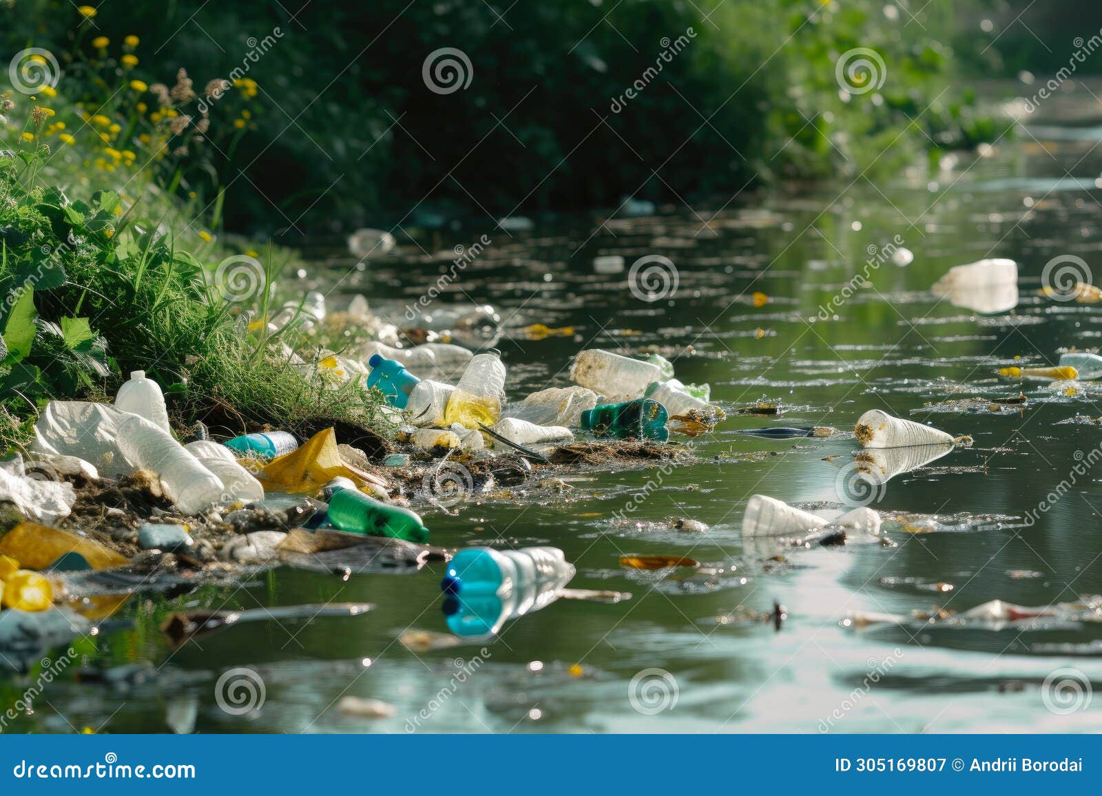 Rivers at Risk: Confronting the Plastic Menace Head-on. Stock ...
