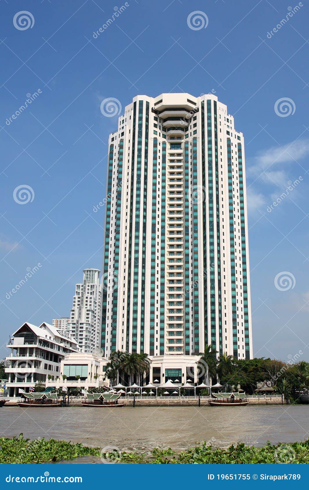 Riverside Building, Thailand Stock Image - Image of waterside, tall ...