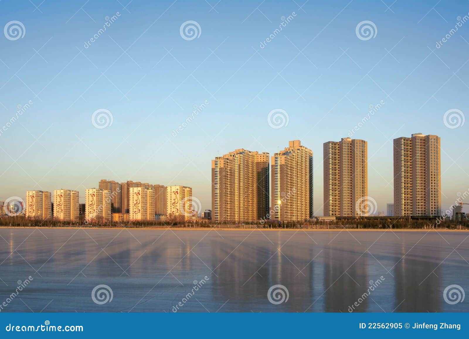Riverside buildings stock image. Image of landscape, evenfall - 22562905