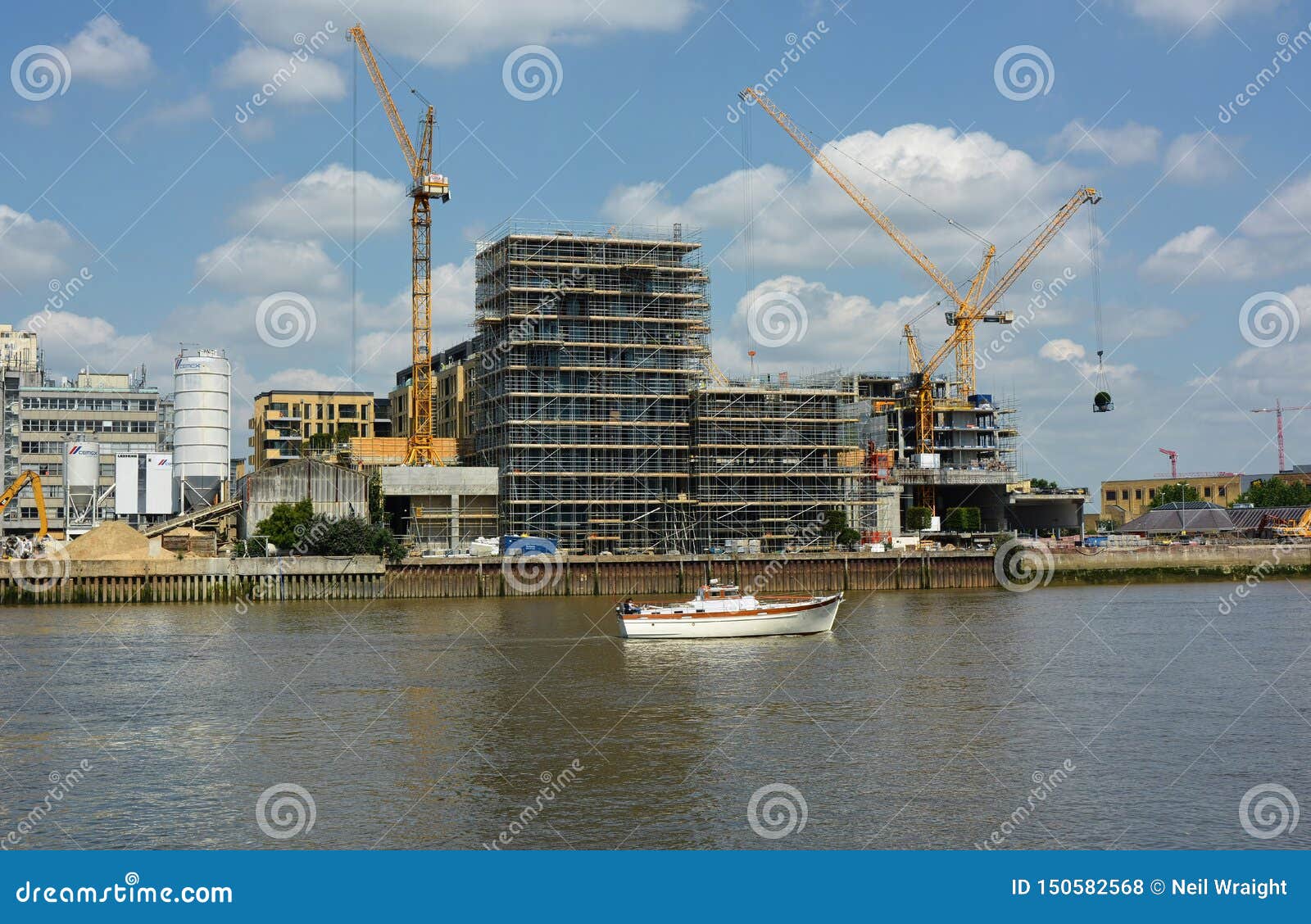 Riverside Construction Site. Editorial Stock Photo - Image of river ...