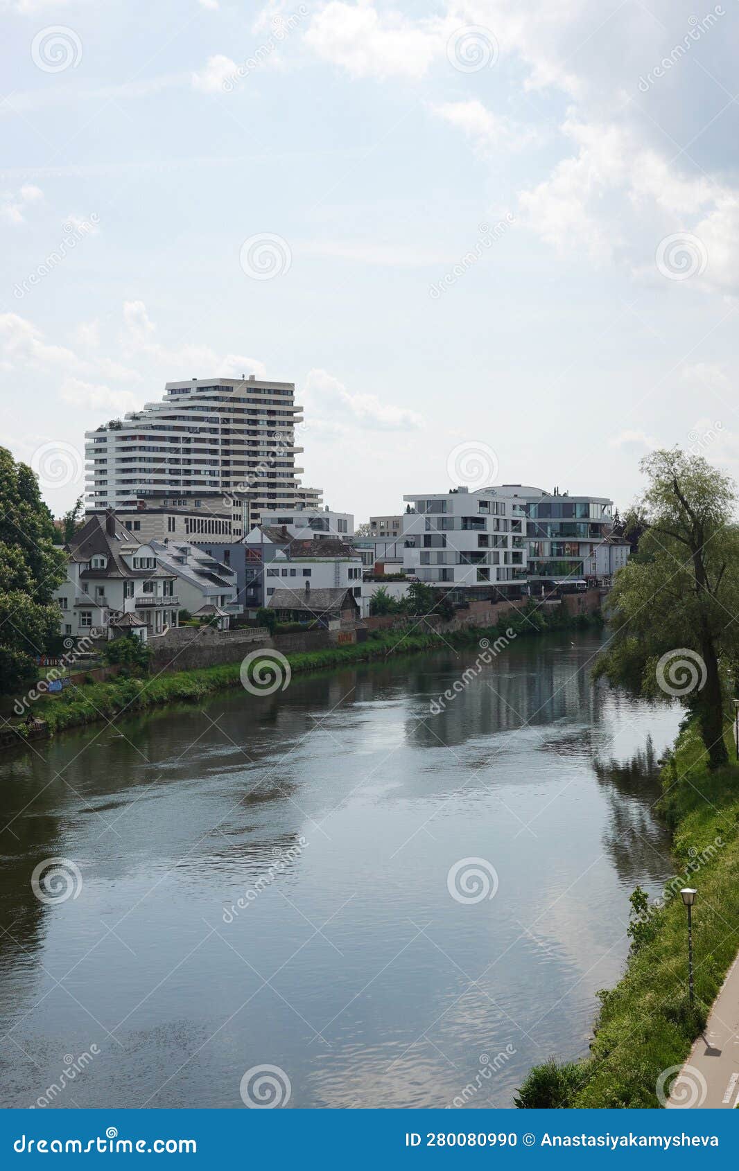 The Riverside of the Danube River in Neu Ulm, Germany Editorial Image ...