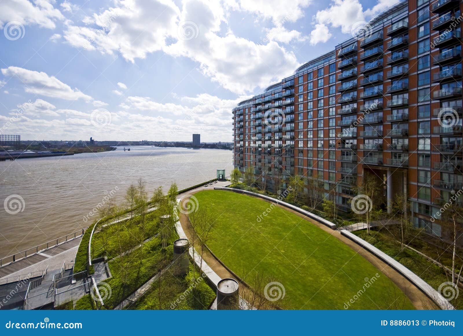 Riverside development stock image. Image of garden, luxury - 8886013
