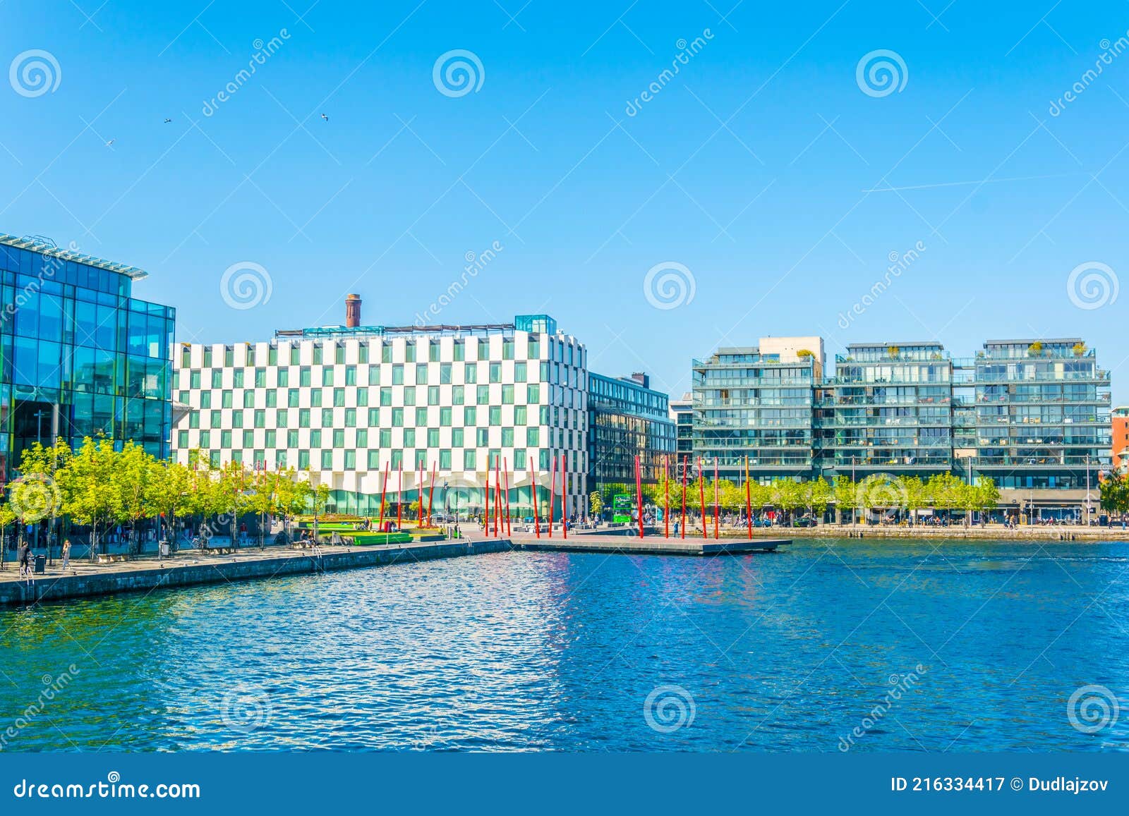 Riverside of the Grand Harbour in Dublin, Ireland Stock Image - Image ...