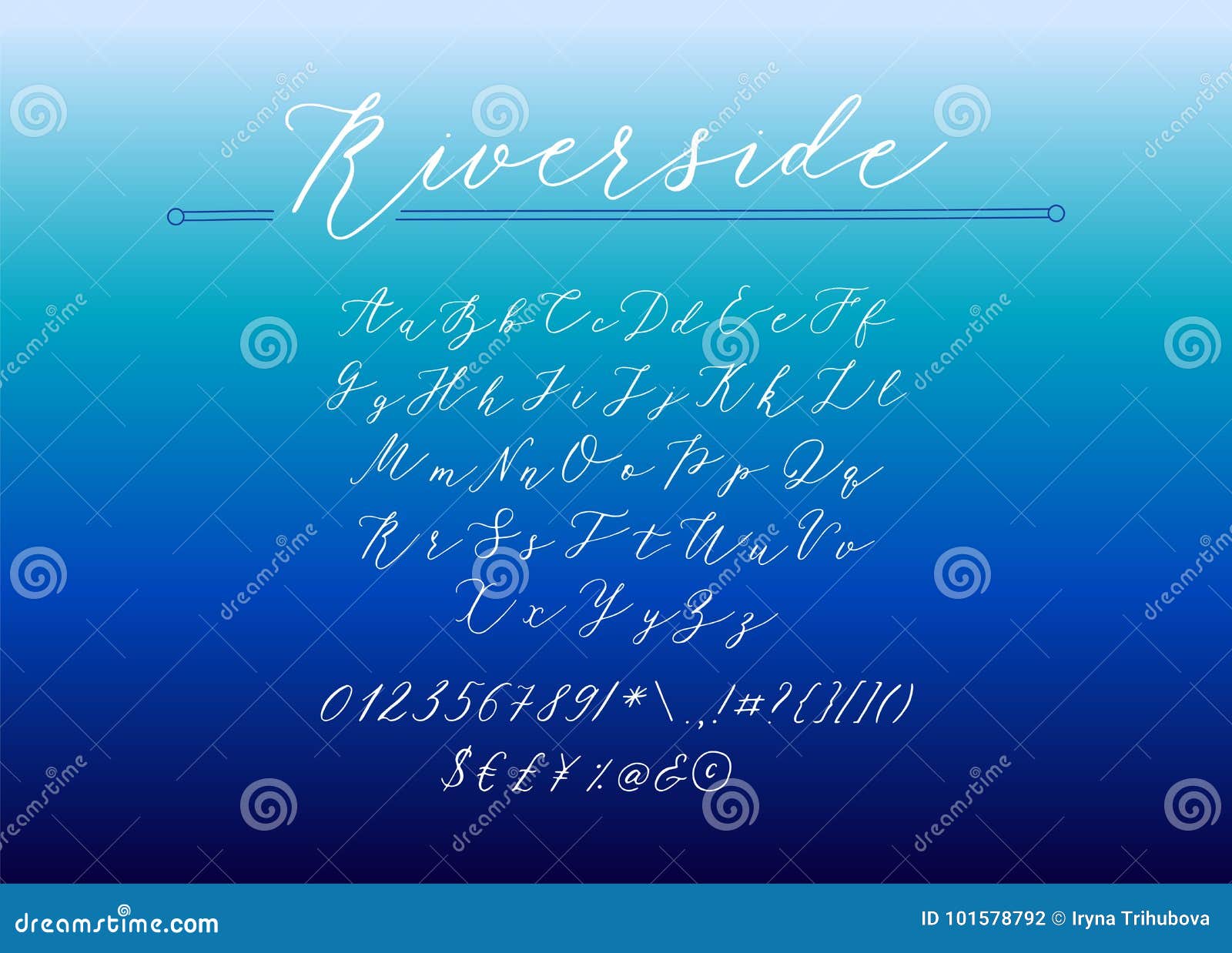 Riverside - Handwritten Script Font. Stock Vector - Illustration of ...