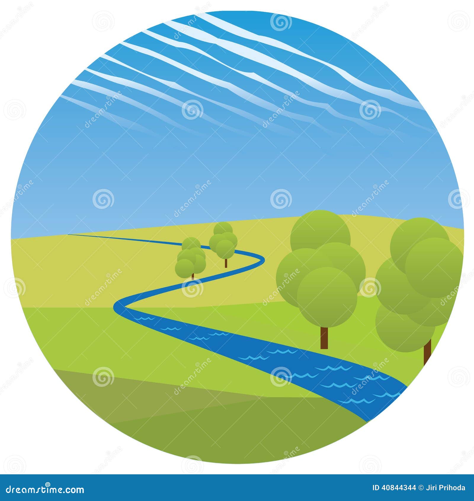Riverside illustration stock vector. Illustration of field - 40844344