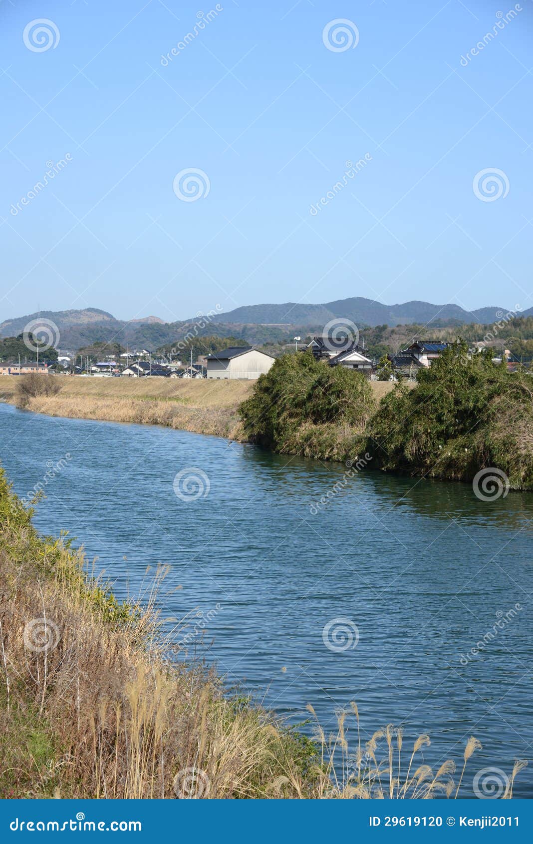 Riverside Landscape in Early Spring Stock Photo - Image of country ...