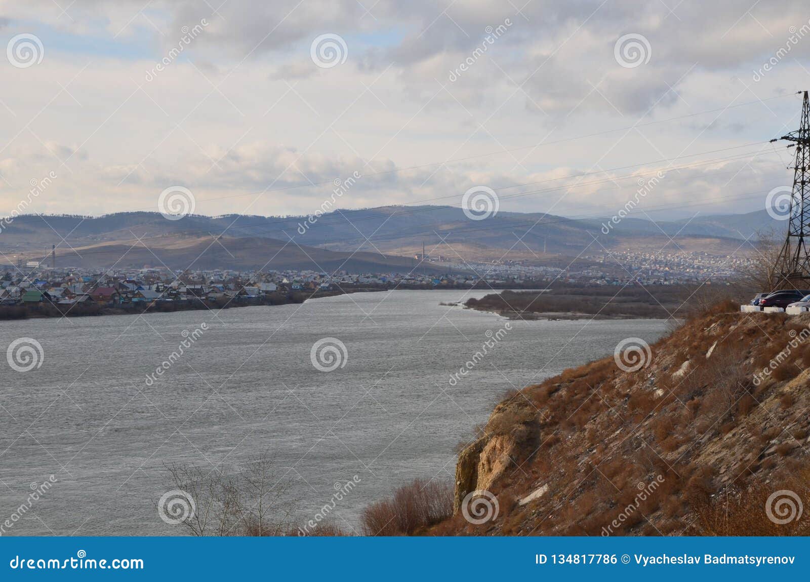 A Riverside with Mountains on Background Stock Photo - Image of clear ...