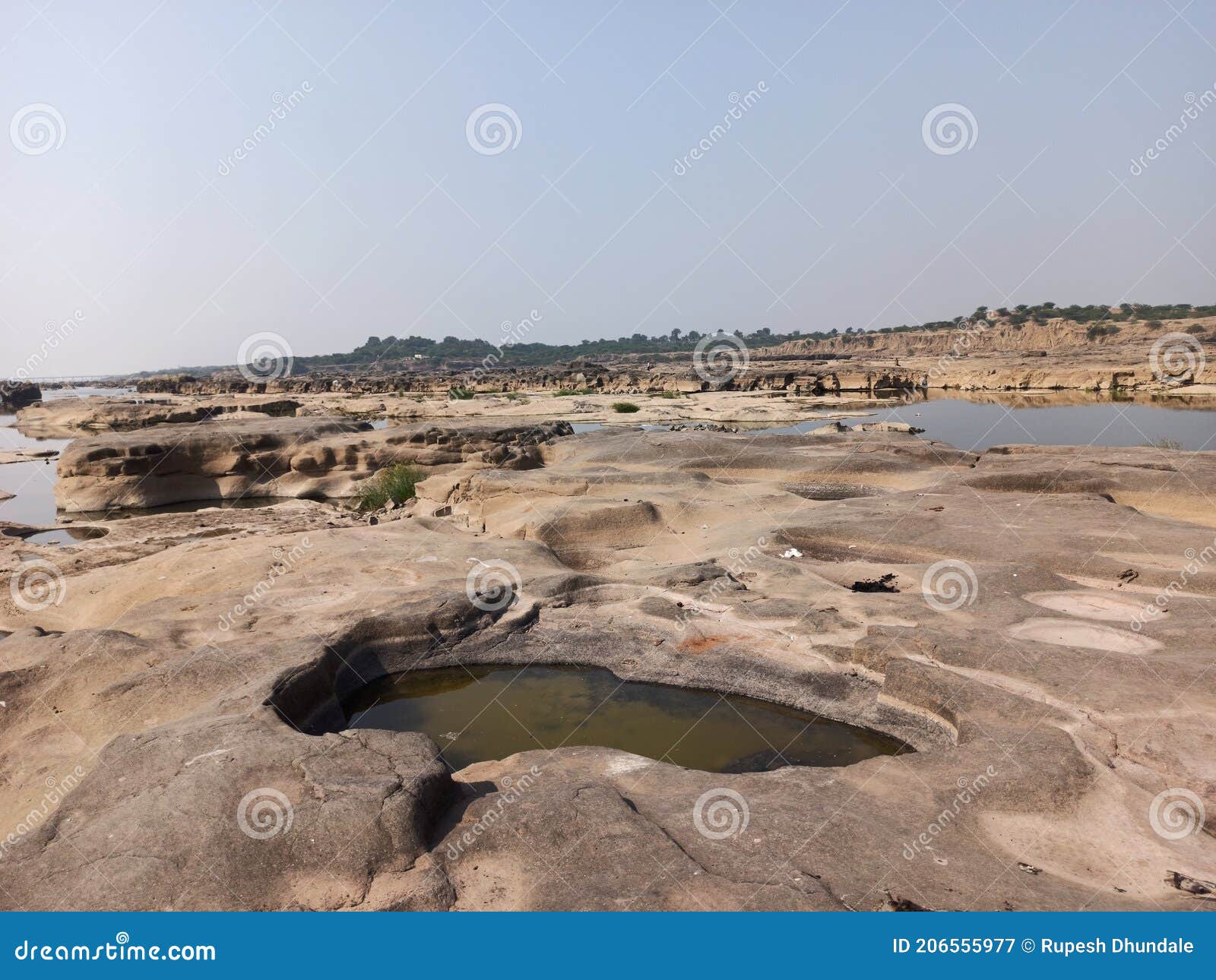Riverside Natural Rock Structure Stock Image - Image of soil, beach ...