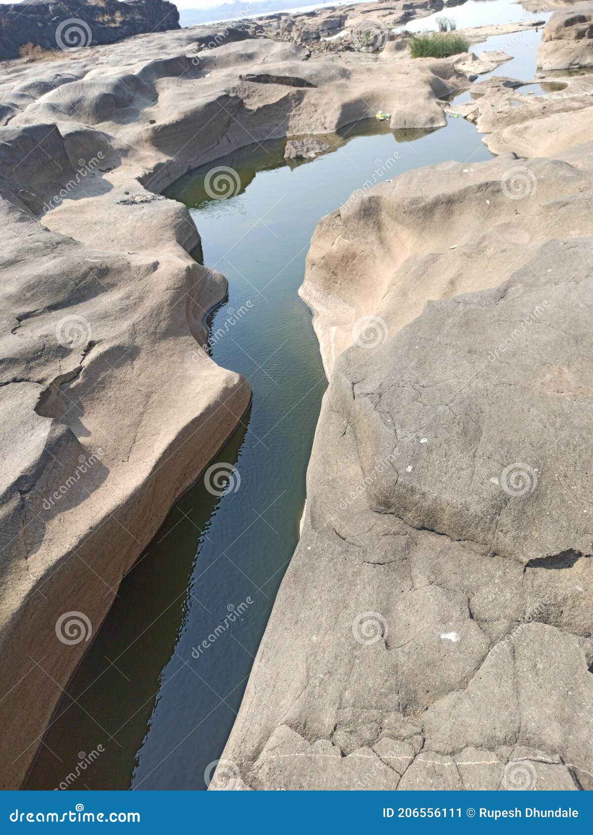 Riverside Natural Rock Structure Stock Image - Image of water, cliff ...