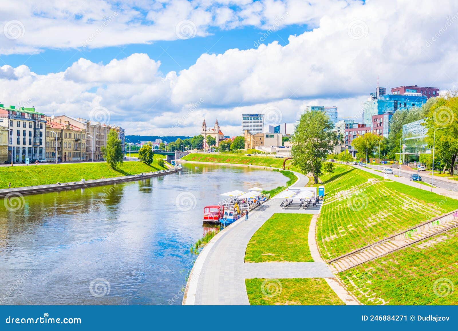Riverside of the Neris River in Vilnius, Lithuania....IMAGE Stock Image ...