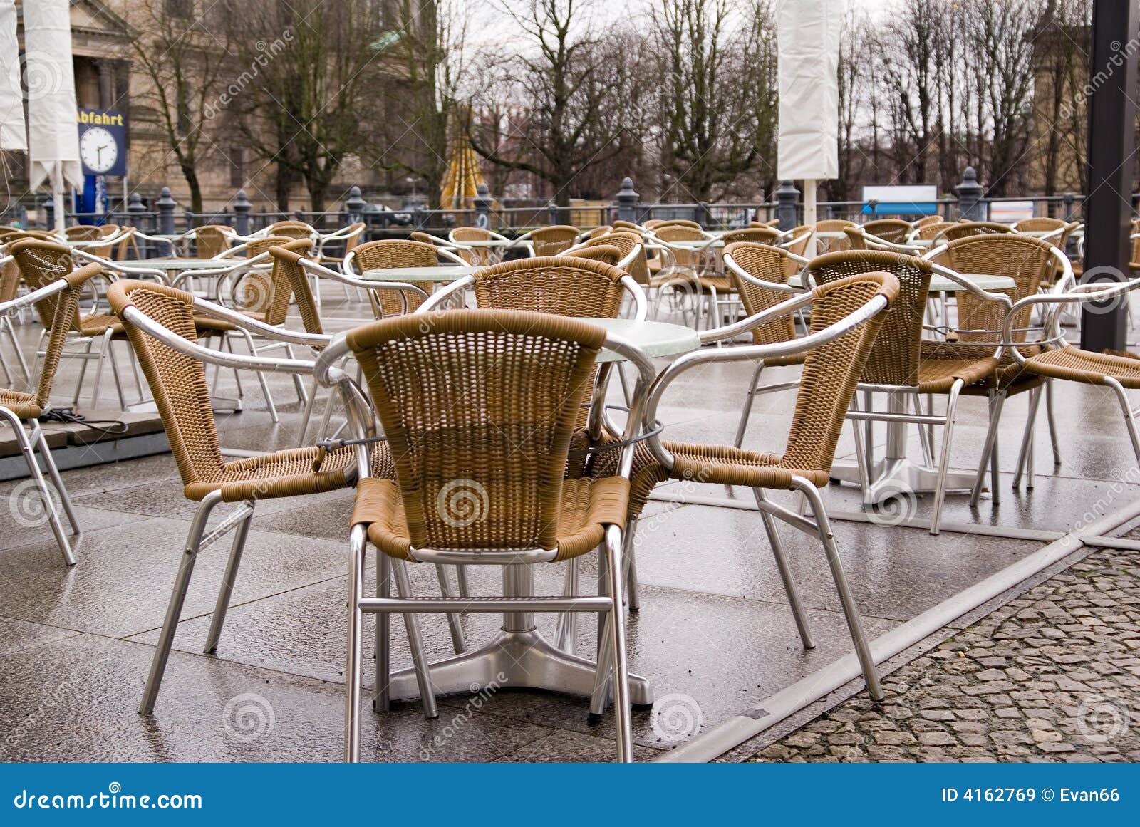 Riverside outdoor cafe stock image. Image of city, fence - 4162769