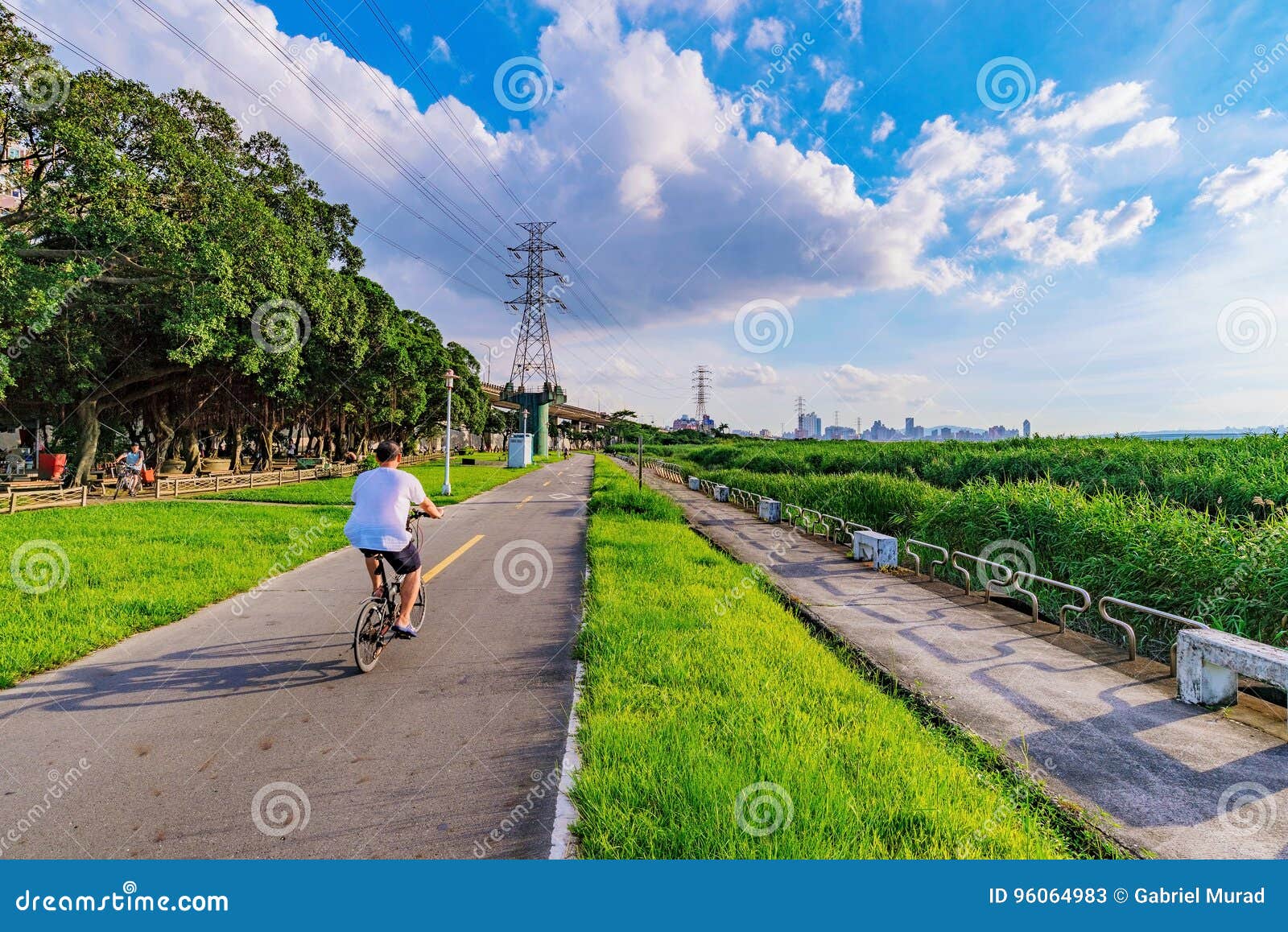 Riverside Park Cycling Path Editorial Stock Photo - Image of cycling ...
