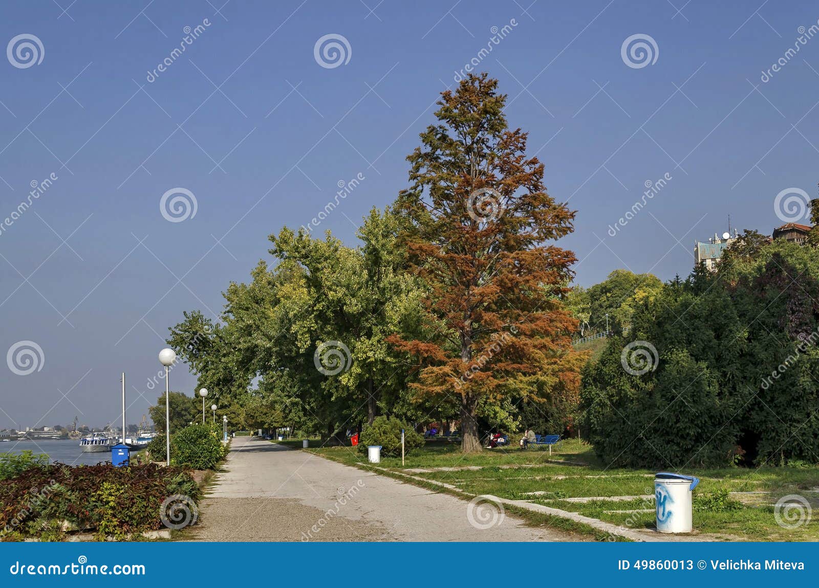 Riverside Park in Ruse Town Along River Danube Stock Image - Image of ...