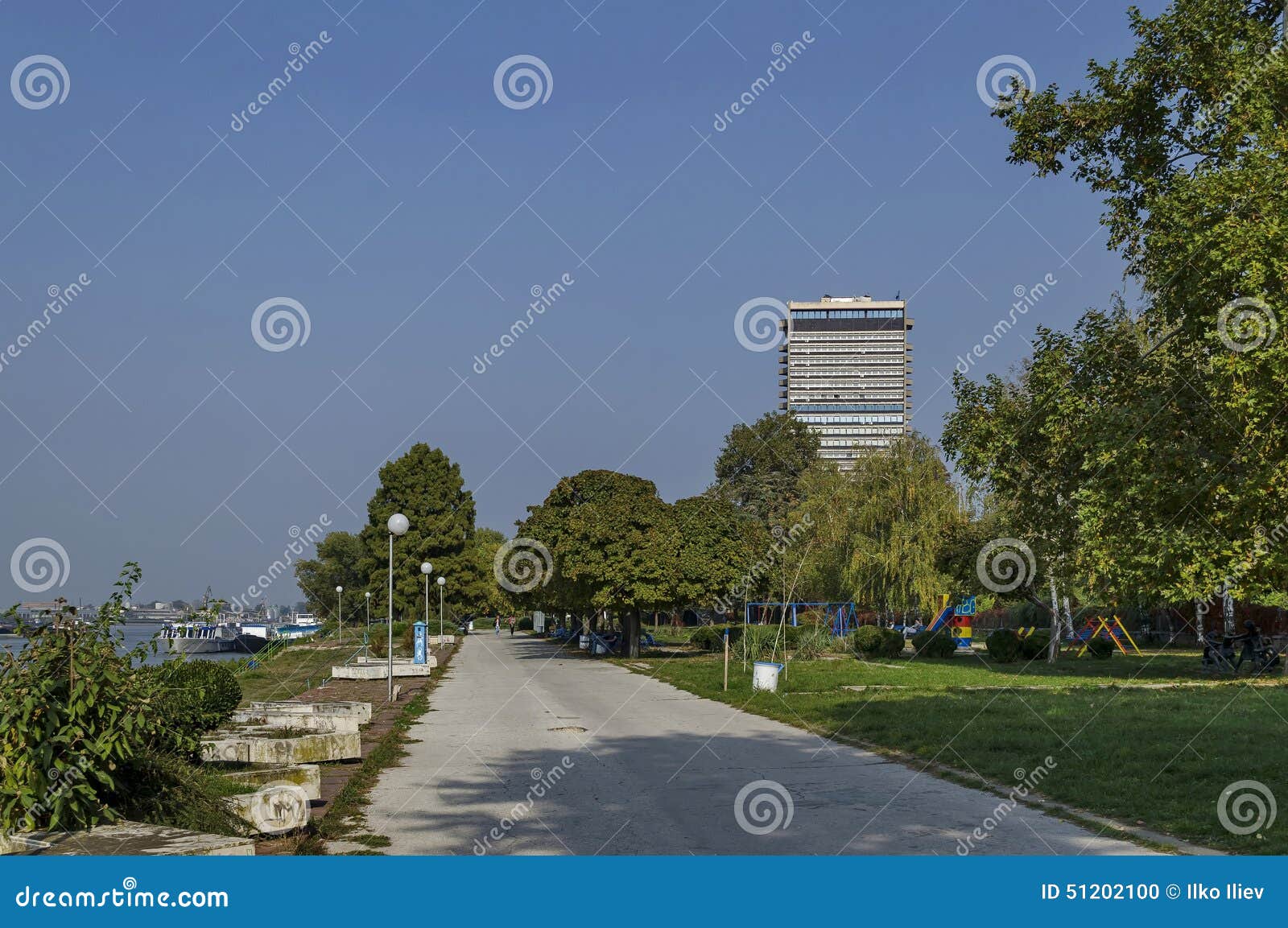 Riverside Park in Ruse Town Along River Danube Stock Photo - Image of ...