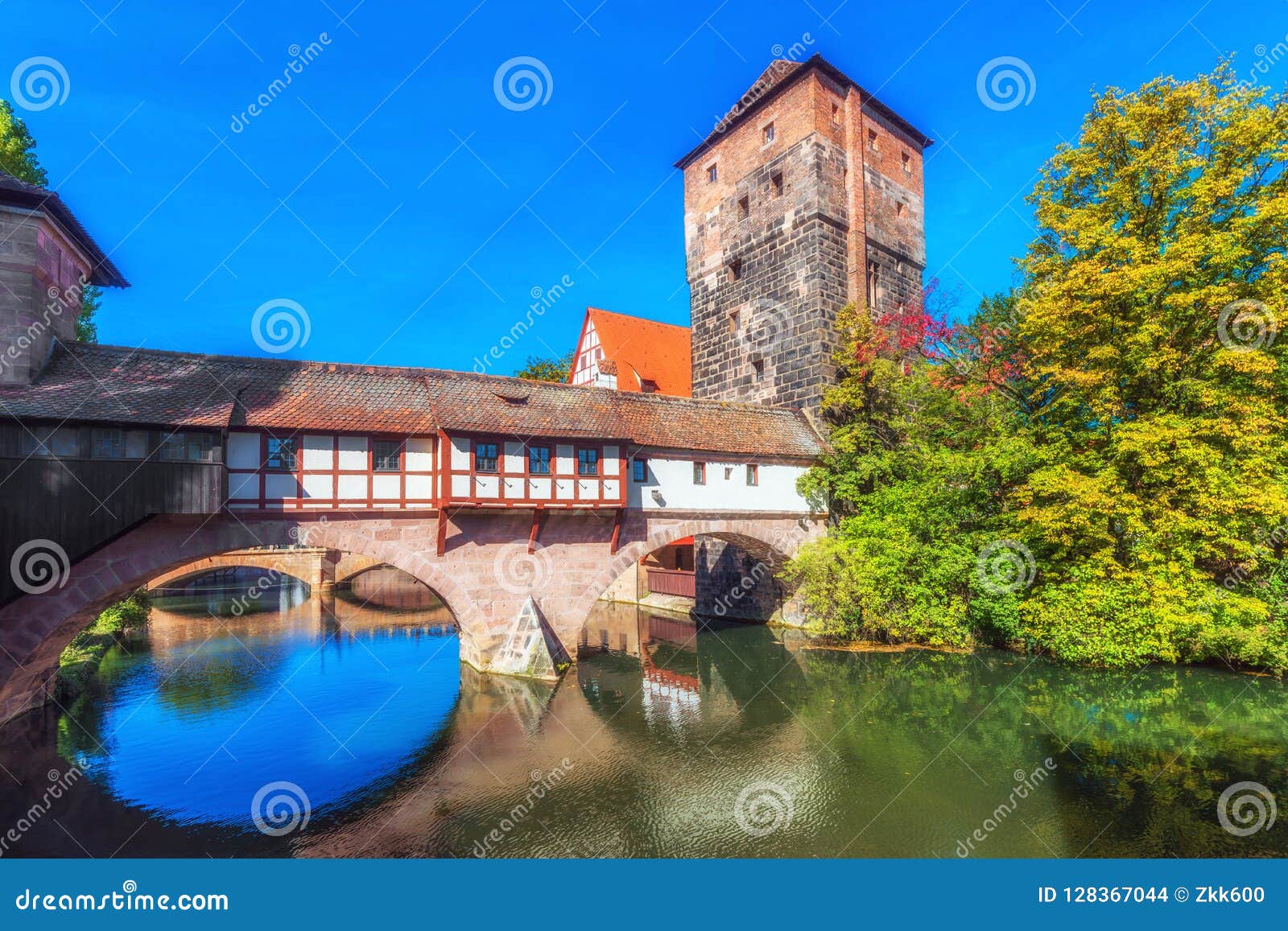 The Riverside of Pegnitz River in Nuremberg Stock Photo - Image of ...