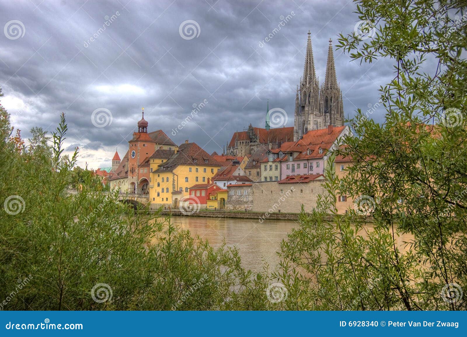 Riverside at Regensburg stock photo. Image of beautiful - 6928340