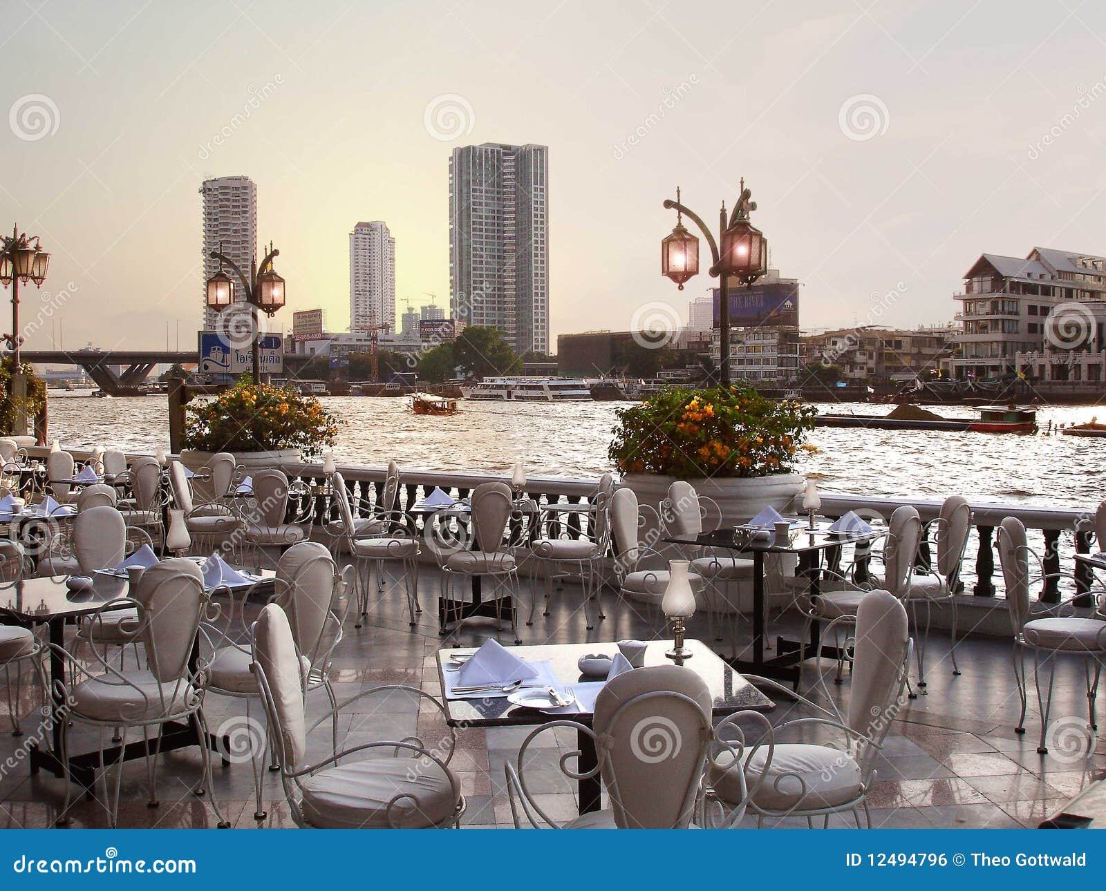 Riverside Restaurant stock photo. Image of vacant, scene - 12494796
