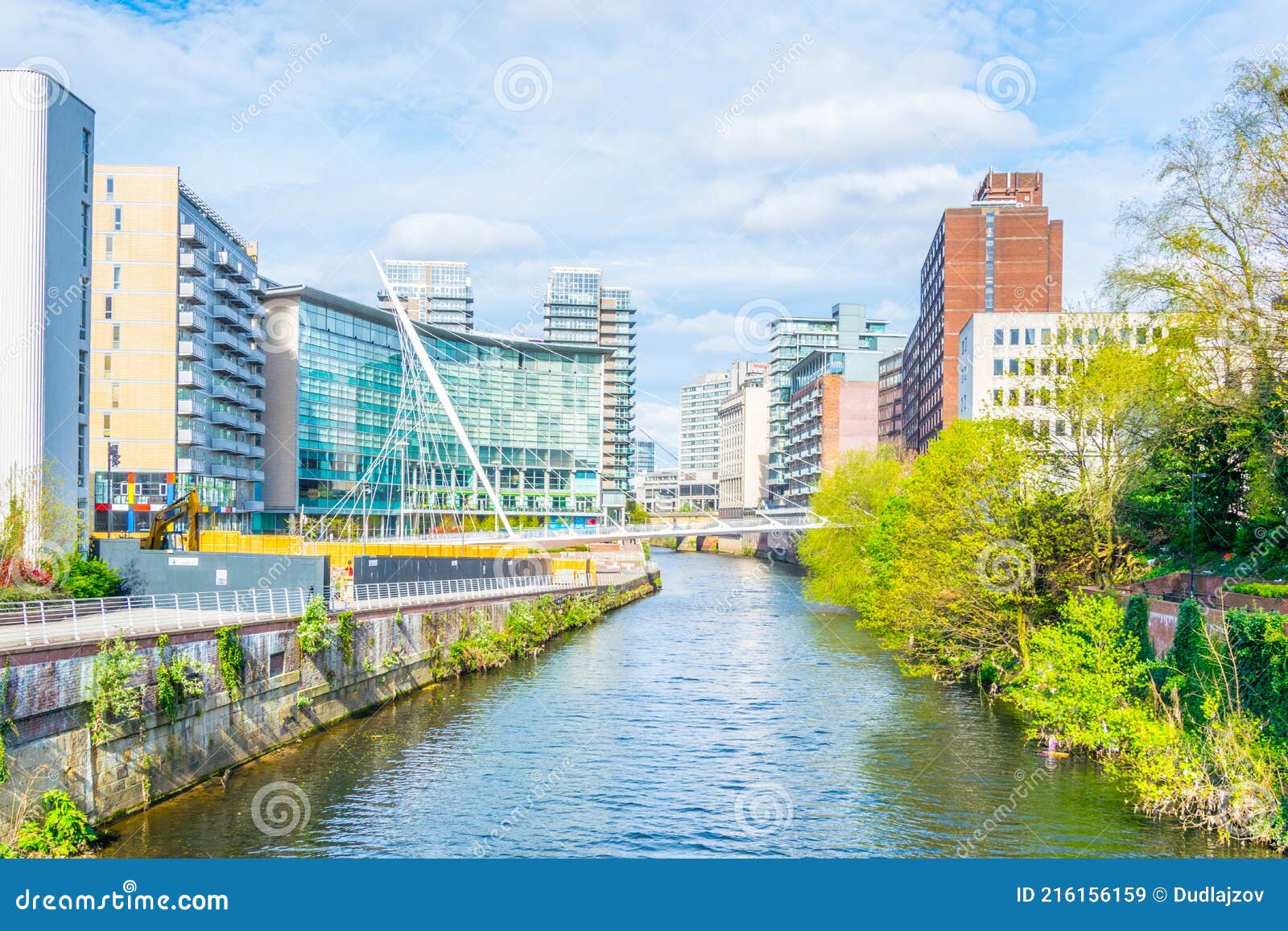 Riverside of River Irwell in Manchester, England Stock Image - Image of ...
