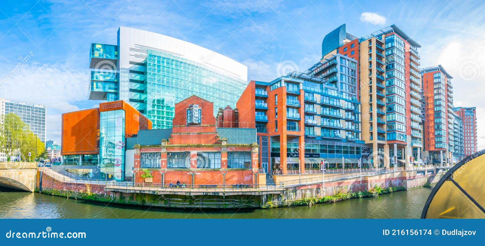 Riverside of River Irwell in Manchester, England Stock Photo - Image of ...