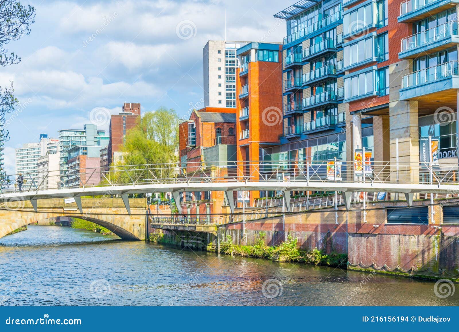 Riverside of River Irwell in Manchester, England Stock Photo - Image of ...