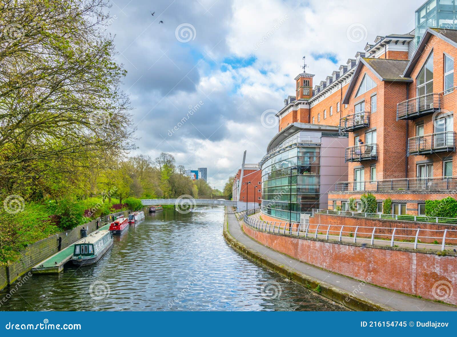 Riverside of River Soar in Leicester, England Stock Image - Image of ...
