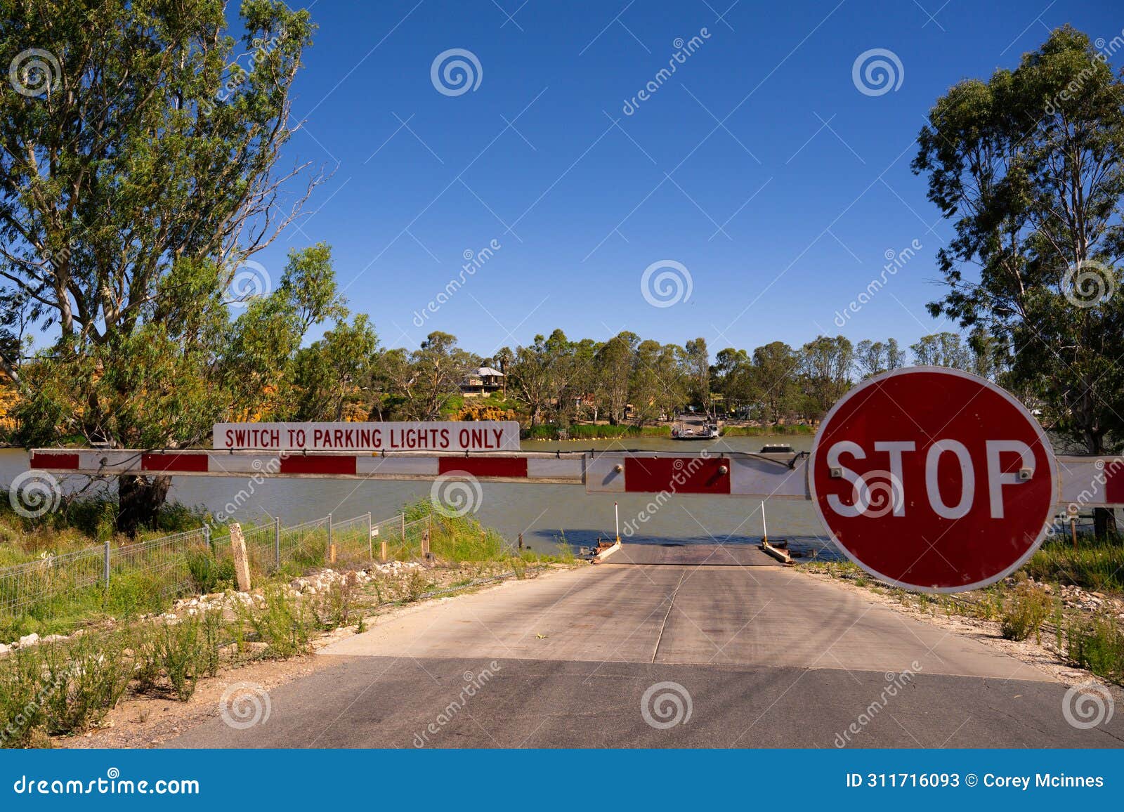 Riverside Stop Sign stock image. Image of safety, dock - 311716093