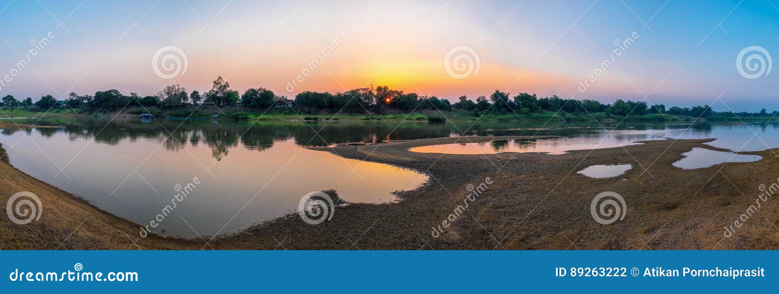 Riverside and sunset sky stock photo. Image of riverside - 89263222