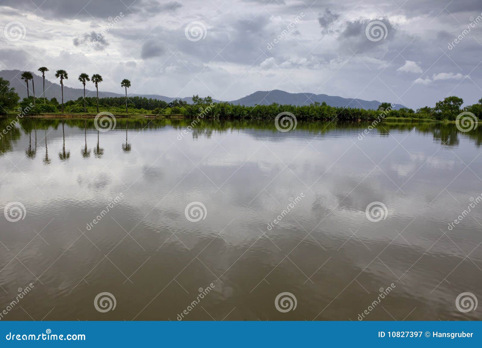 Riverside View in South Cambodia Stock Image - Image of water, river ...