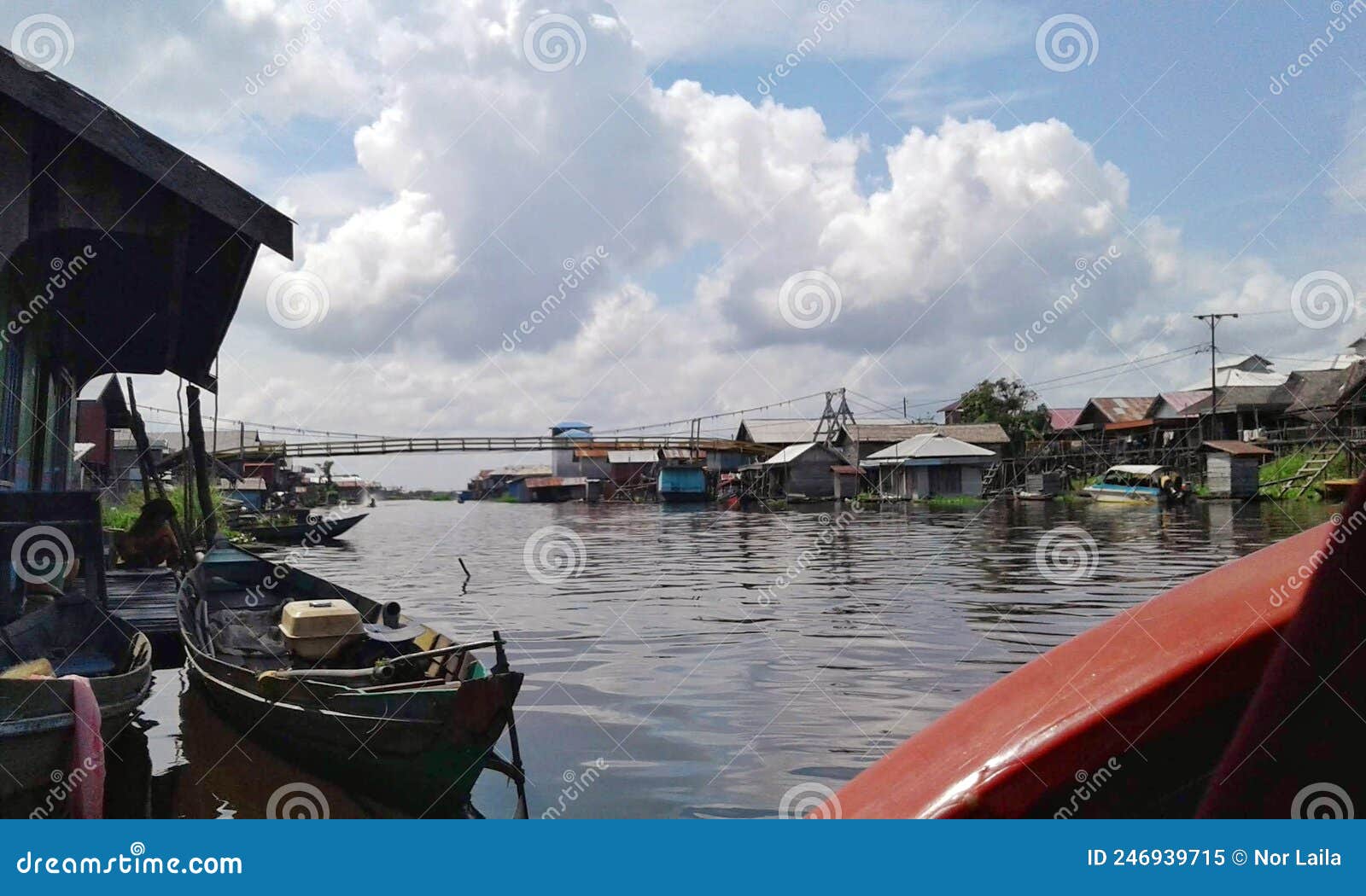 Riverside Village in Indonesia Stock Image - Image of harbor, marina ...