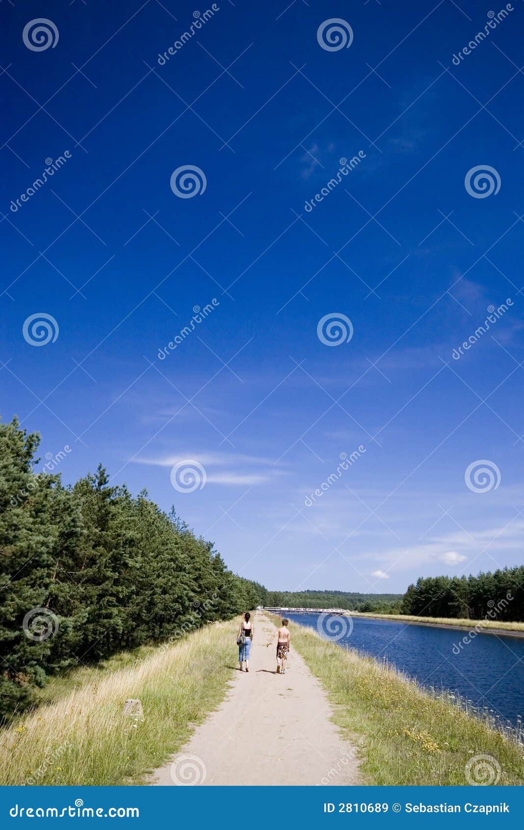 Riverside walk. stock image. Image of river, canal, people - 2810689