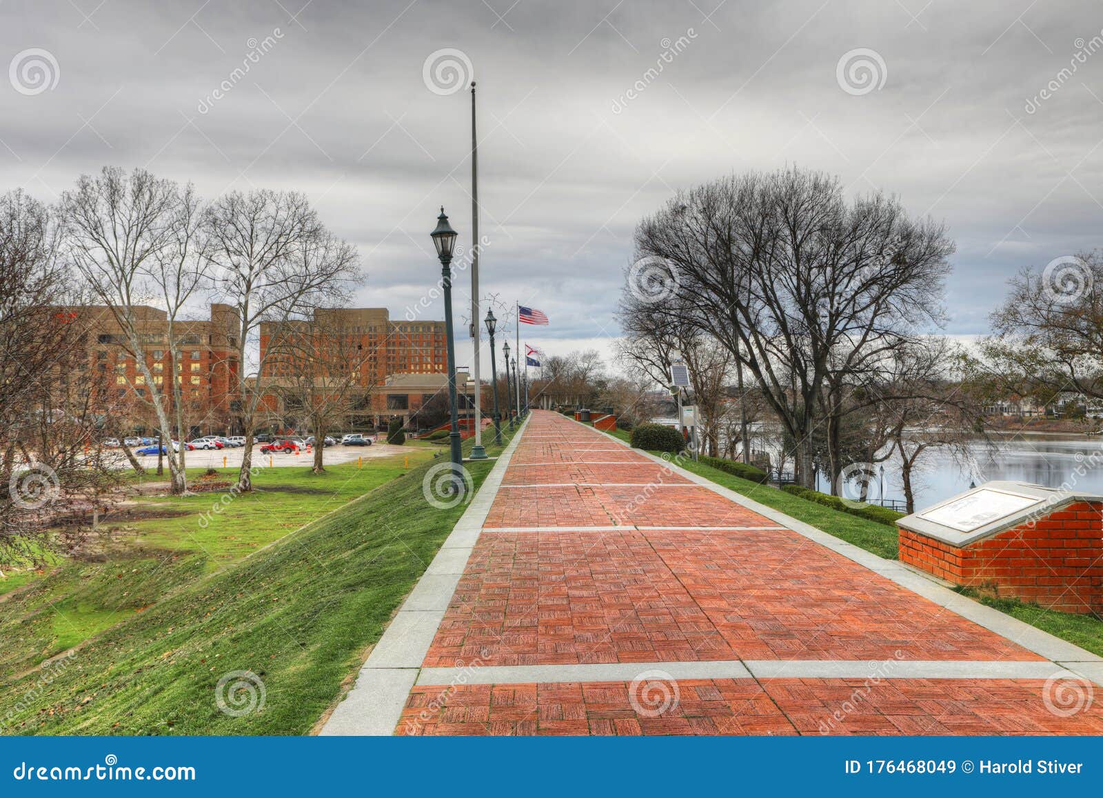 Riverwalk Along the Savannah River at Augusta, Georgia Stock Image ...