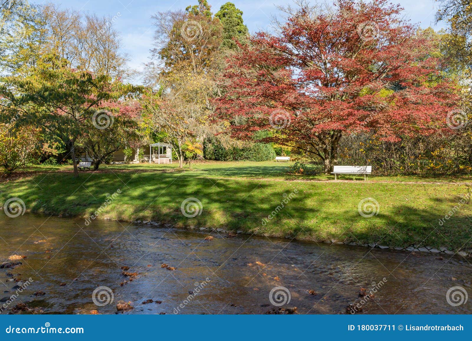 Riverwalk Around Bade-Baden Village Stock Image - Image of landscape ...
