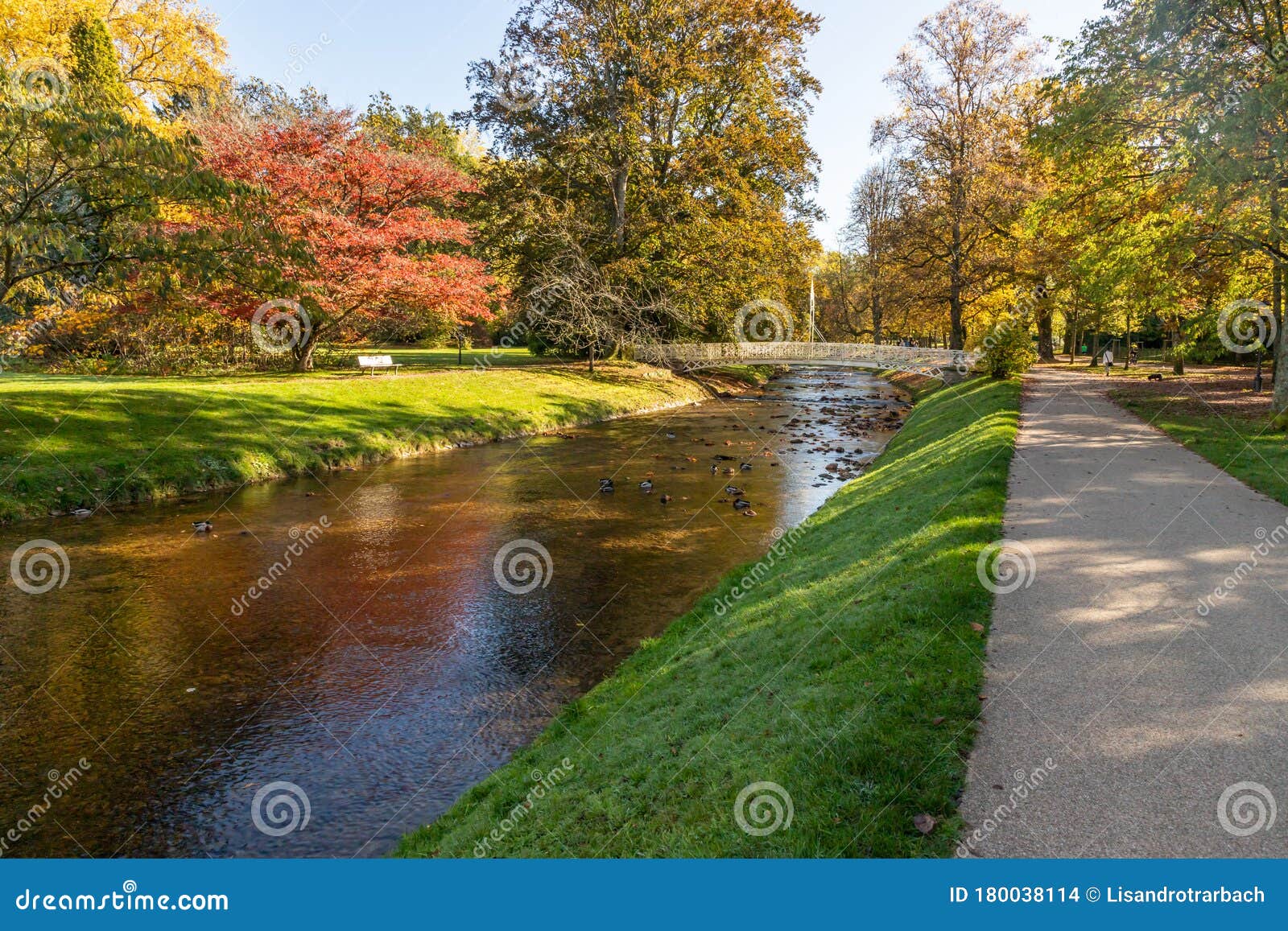 Riverwalk Around Bade-Baden Village Stock Photo - Image of nature ...