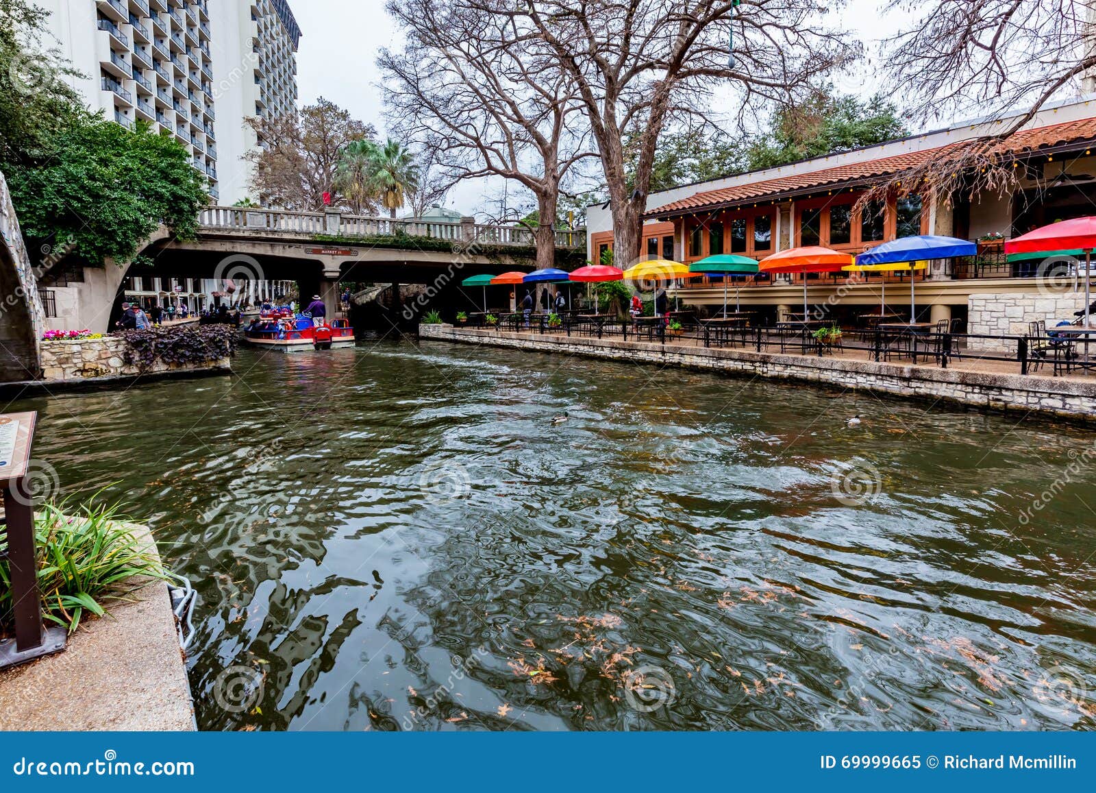 The Riverwalk at San Antonio, Texas. Stock Image - Image of plants ...