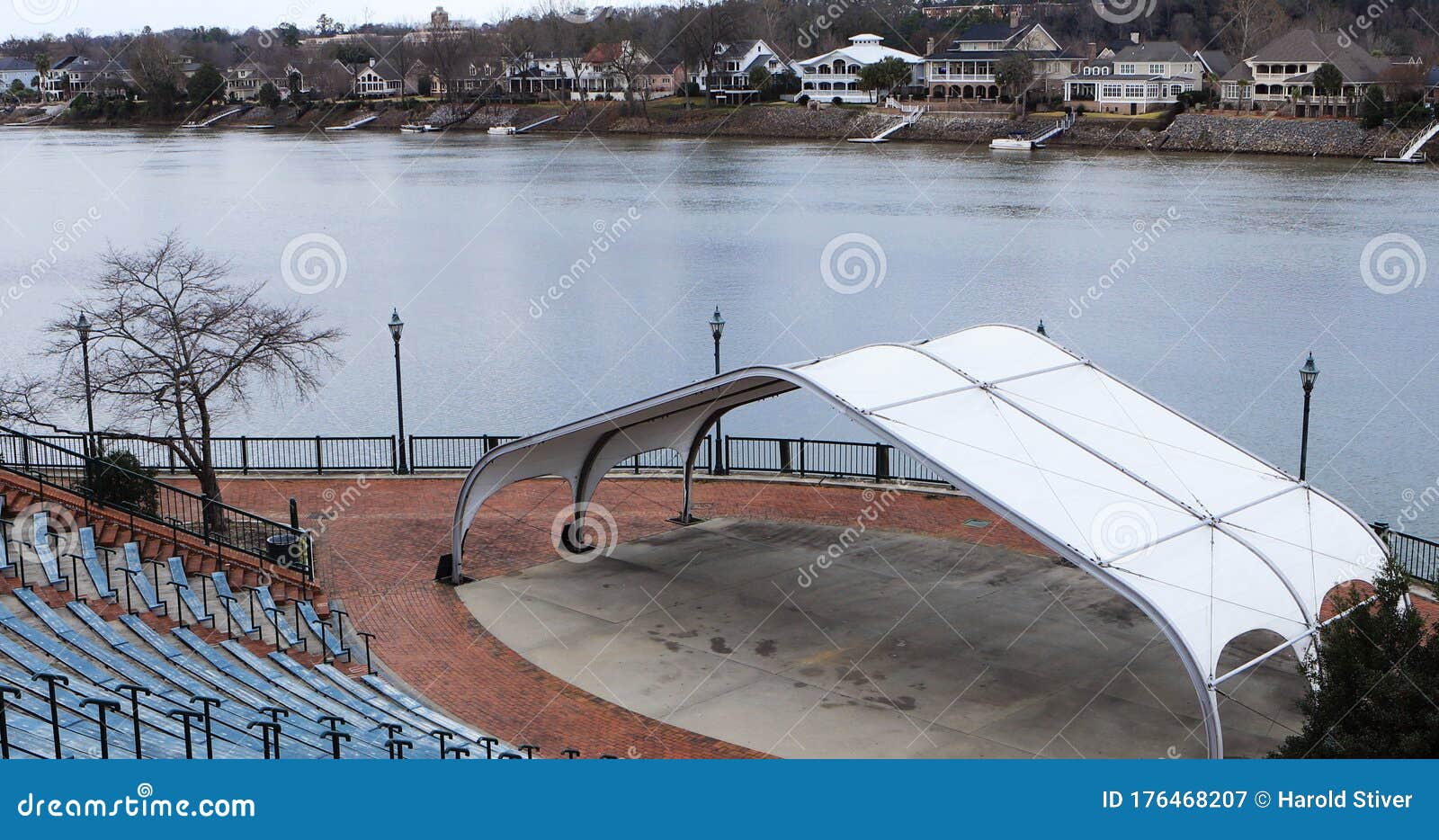 Riverwalk Scene at Augusta, Georgia Stock Image - Image of river ...